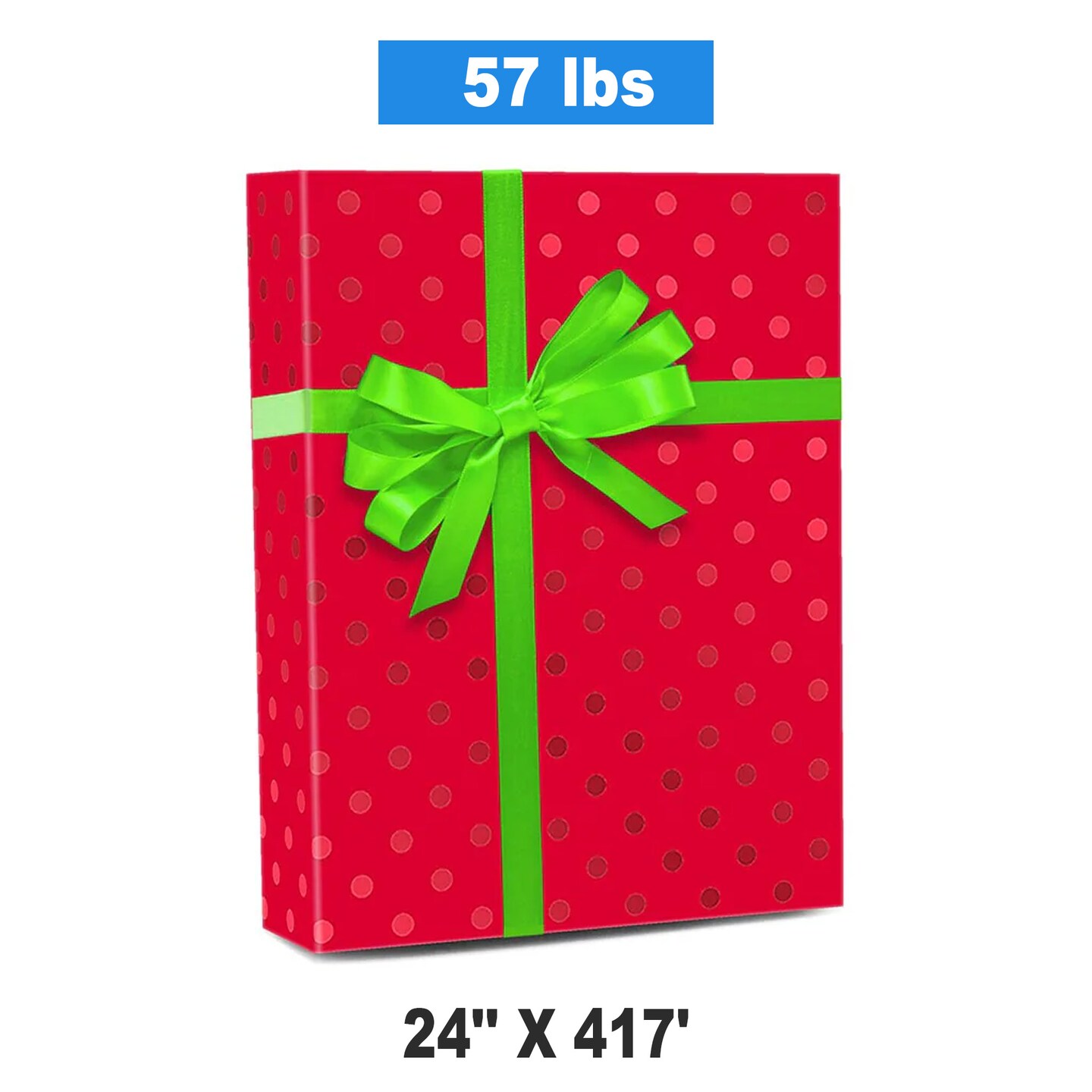 Polka Dot 24" × 417' Red Dots on Red Gift Wrap Roll | Michaels