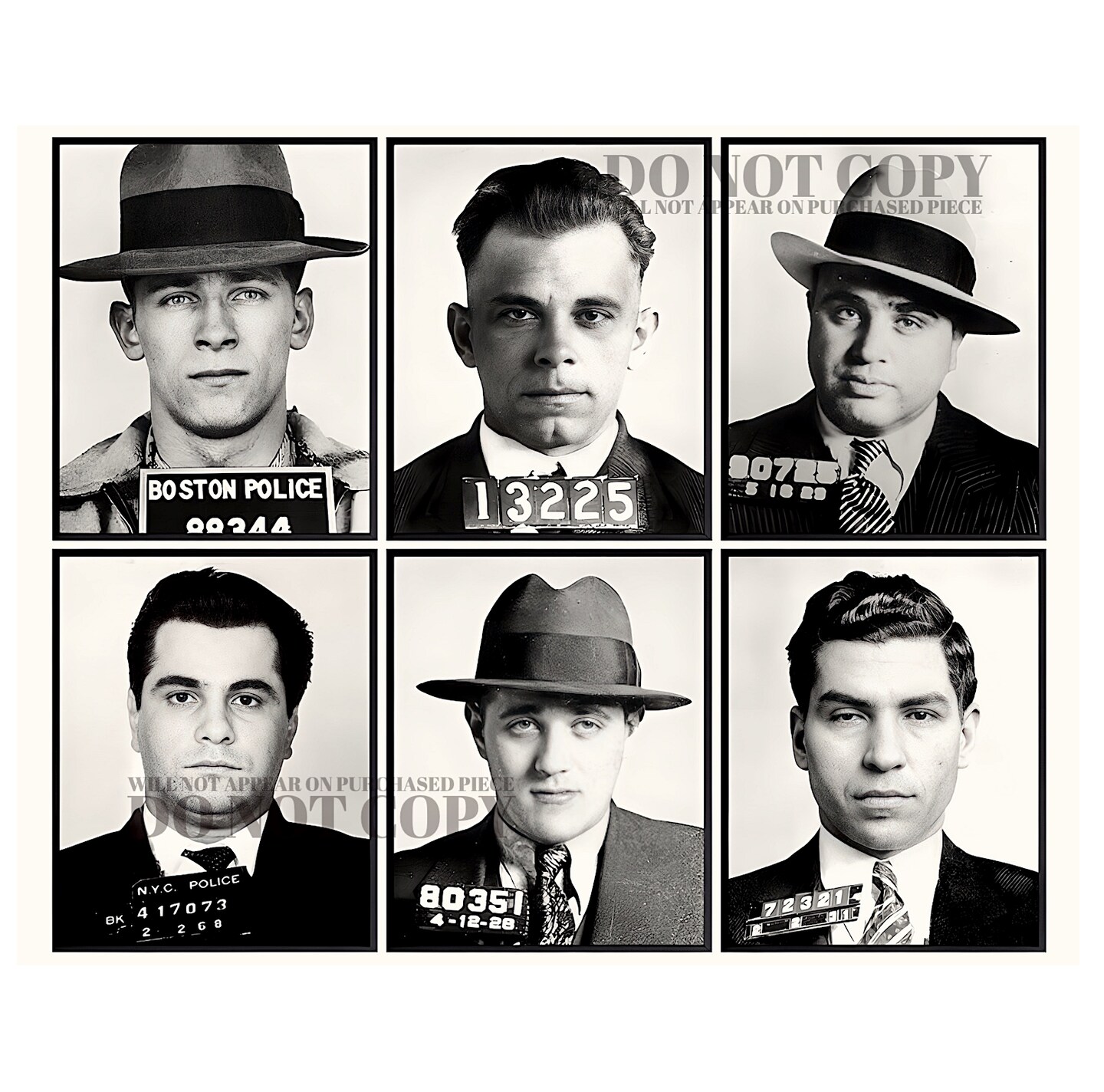 Notorious Gangsters Mugshots 11 X 14 - Rare Wise Guys Mug Shot Set ...