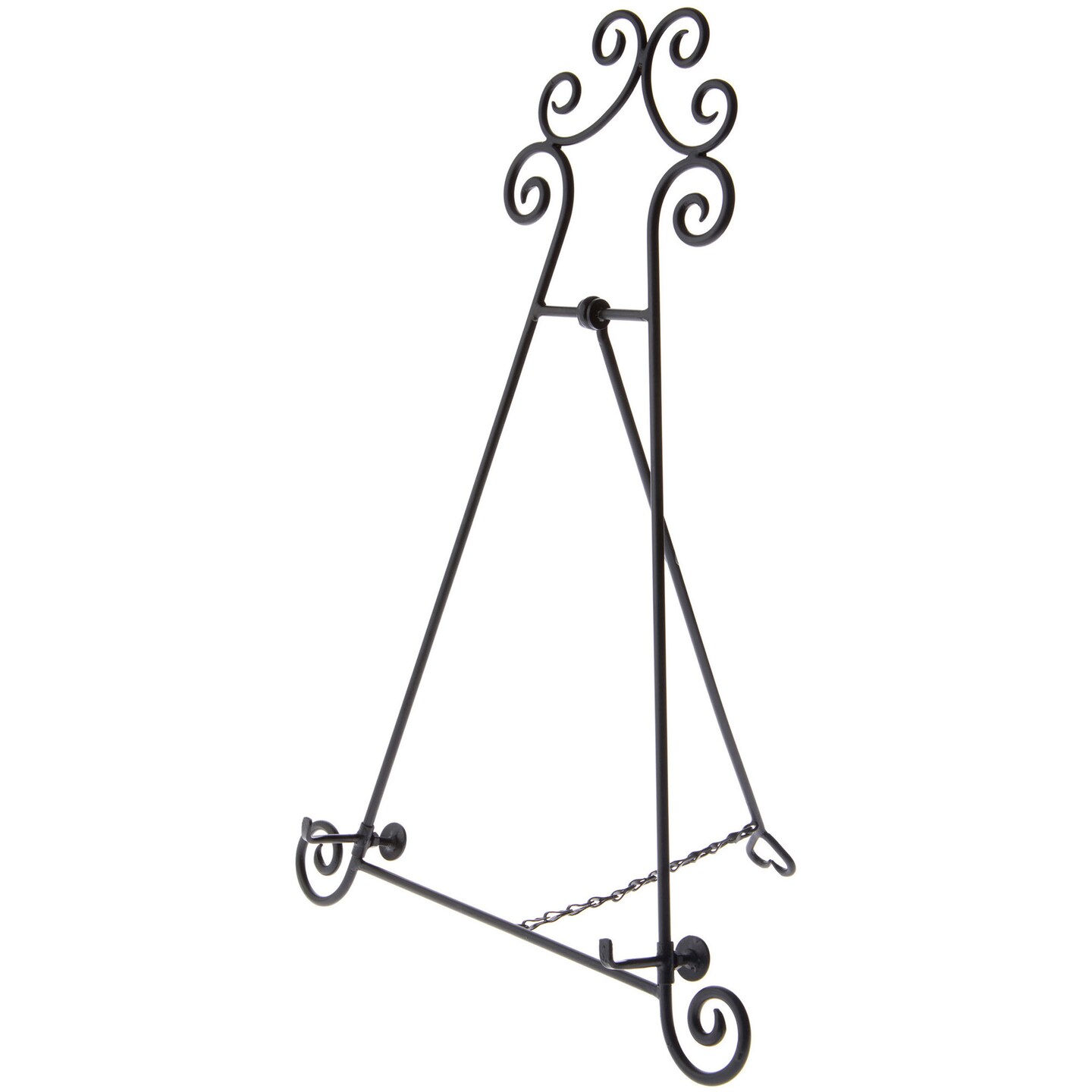 Bard's Black Wrought Iron Collapsible Easel Stand, 24" H x 16.5" W x 11 ...
