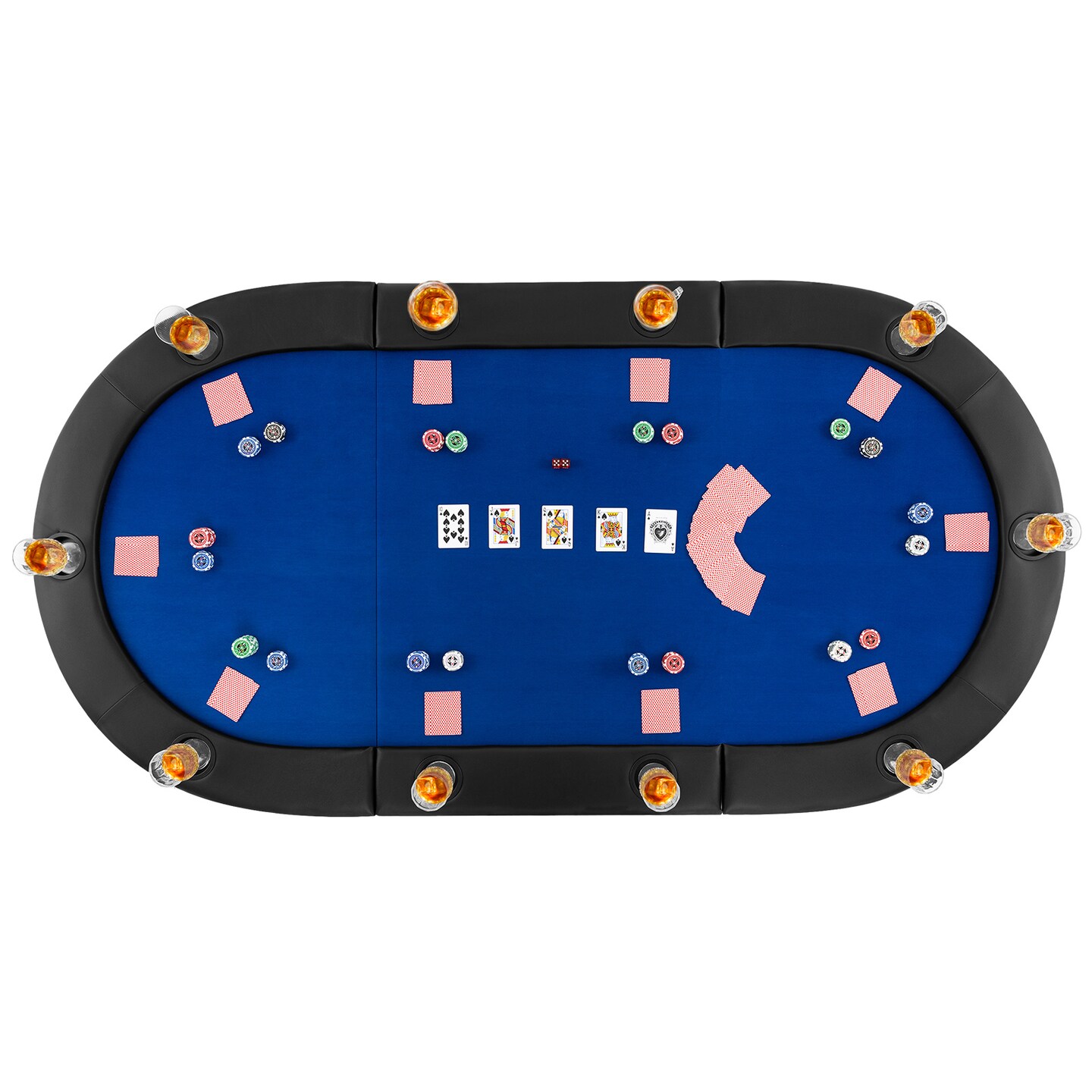 Portable 10-Player Poker Table Top 84" x 42" with Foldable Design ...