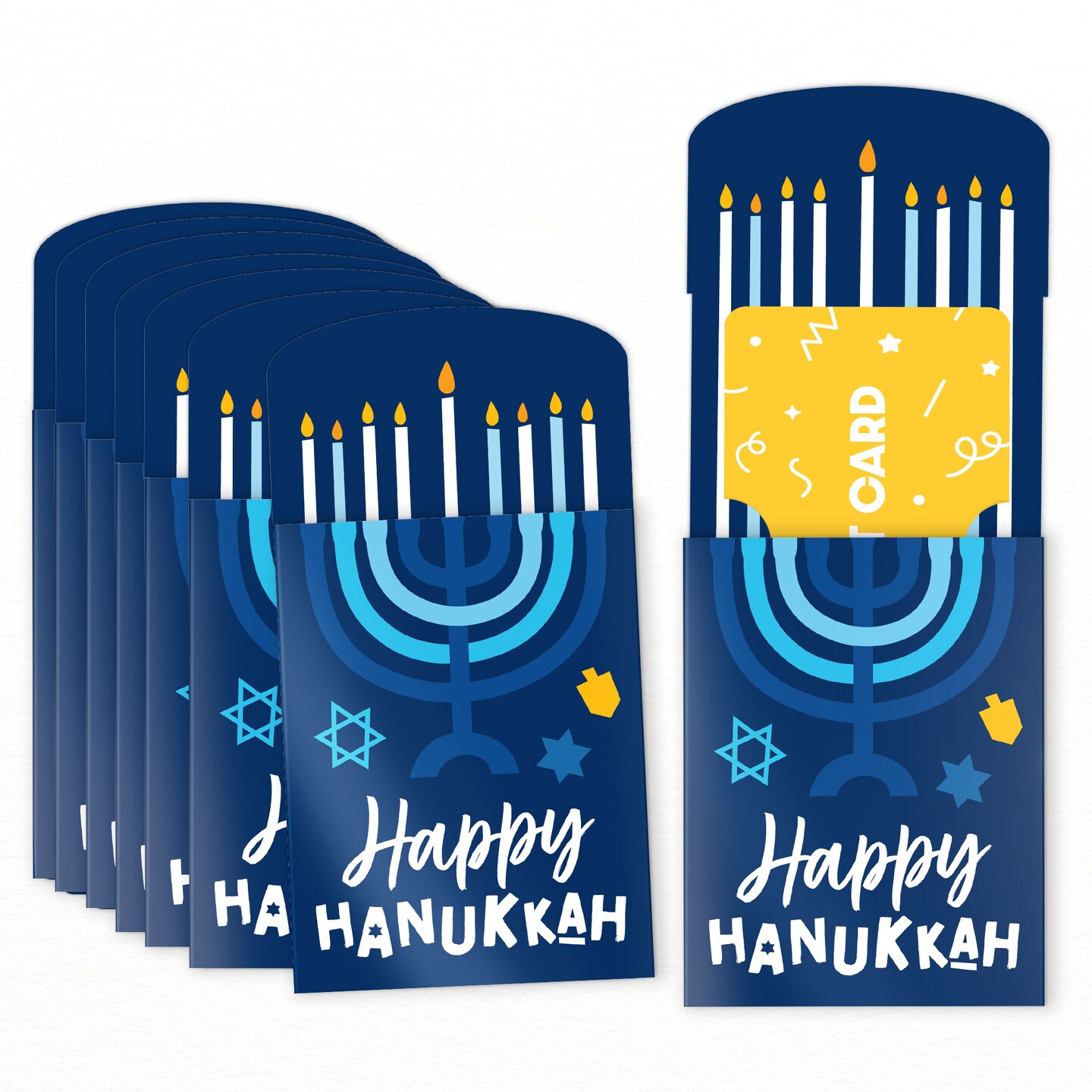 Big Dot of Happiness Hanukkah Menorah Gift Card Holders with Envelopes ...