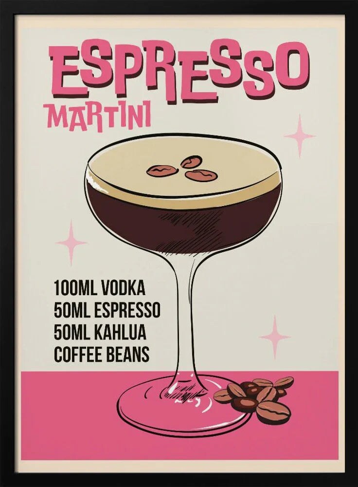 Espresso Martini Framed Wall Art - 24x36 Home or Office Decor by WallChart Art Studio | Michaels