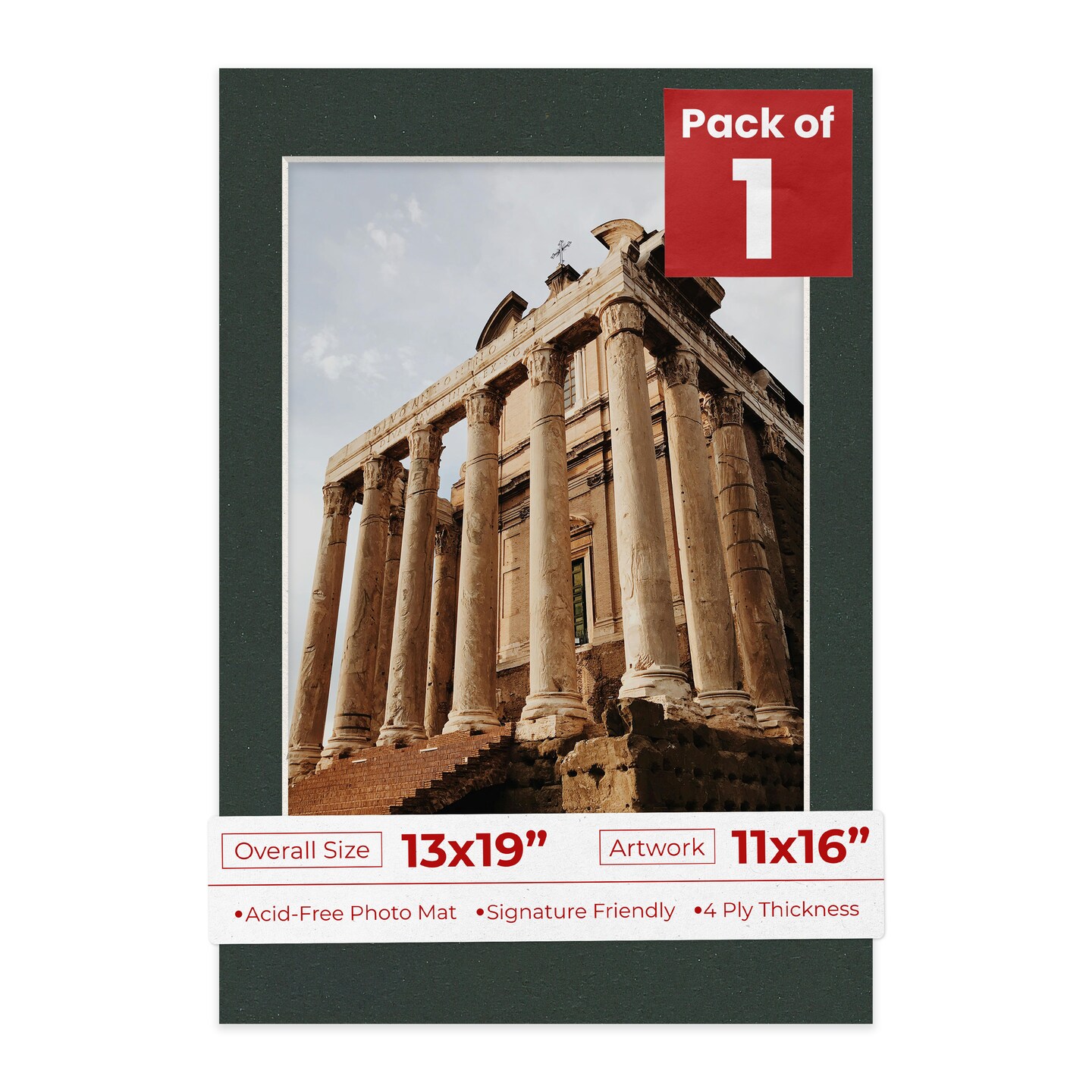 Black Pebble Mat Board for 13x19 Frames - Fits 11x16 Photos, Color ...