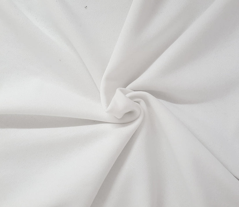 1 Yard White Organic Cotton Blend Fleece Fabric Soft Warm Material For ...