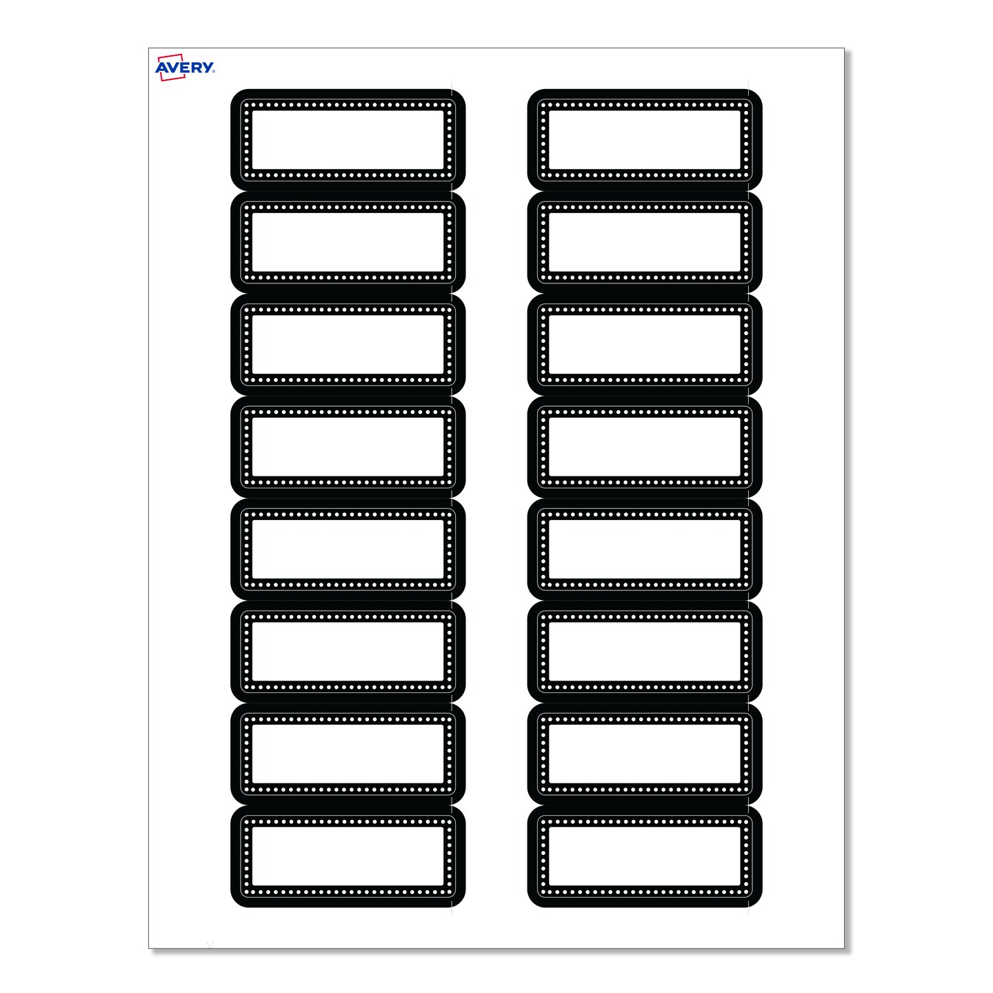 Avery Printable Rectangle Labels with Sure Feed Technology, Black ...
