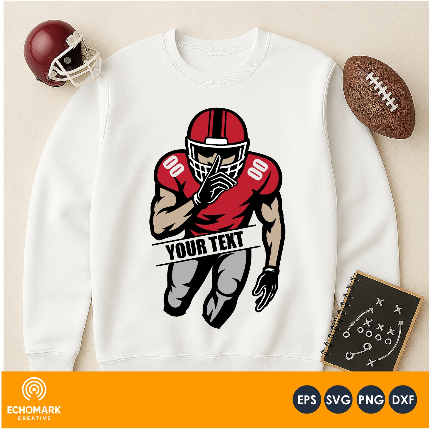 Football player svg, Football svg, football team, Football name, colored layers, Football Season ...