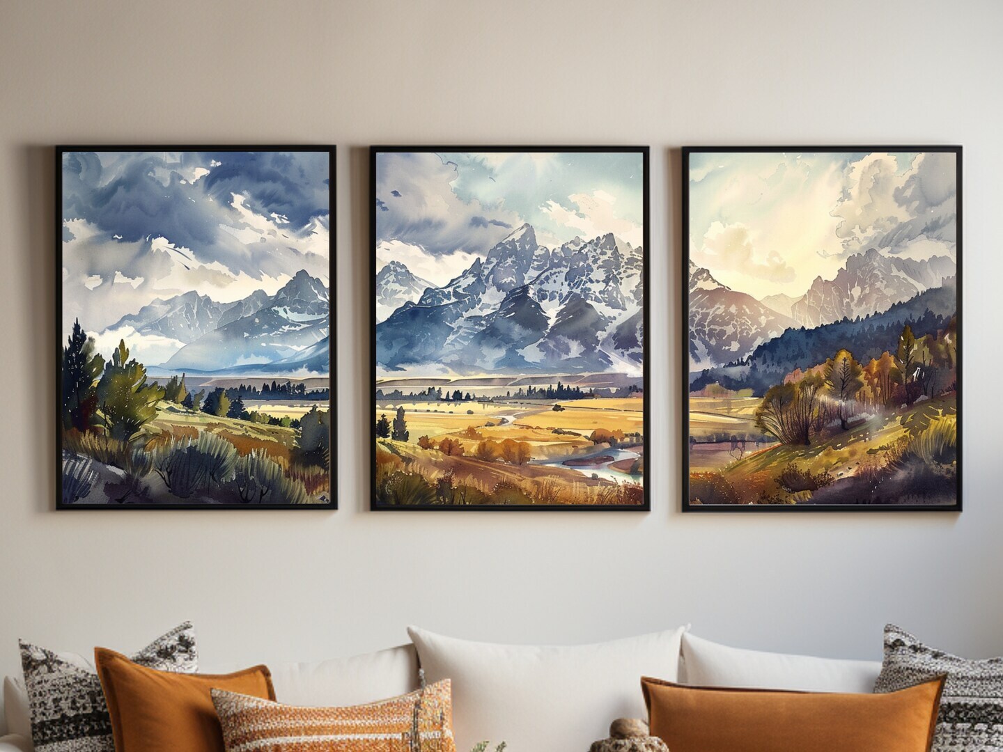 Grand Teton National Park Panorama Painting |Travels in Wyoming ...