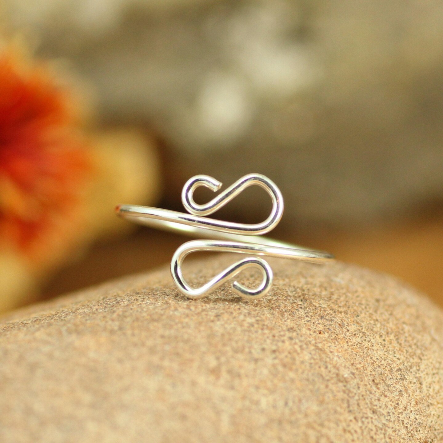 Simple Sterling Silver Toe Ring ~ Silver Midi Ring ~ Adjustable Toe ...