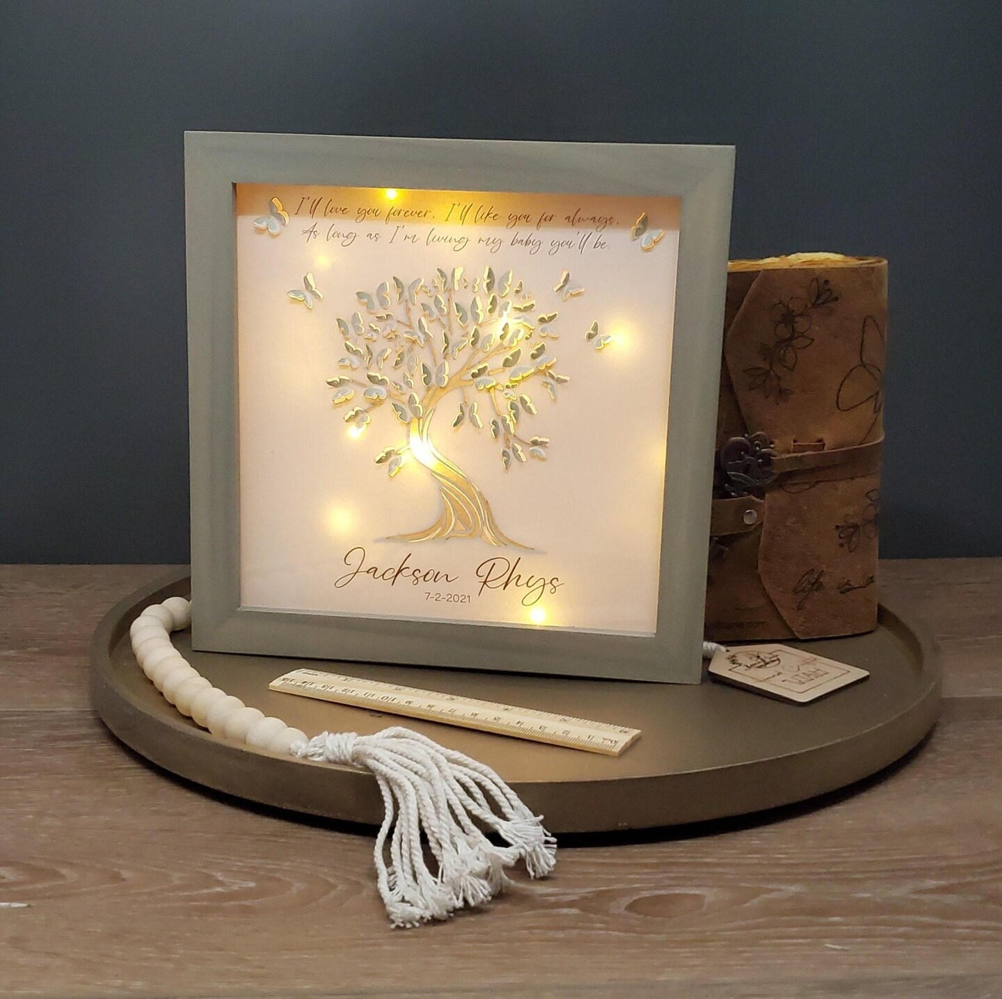 3D Lighted Shadowbox Frame - Butterfly Tree Memorial Art | MakerPlace ...