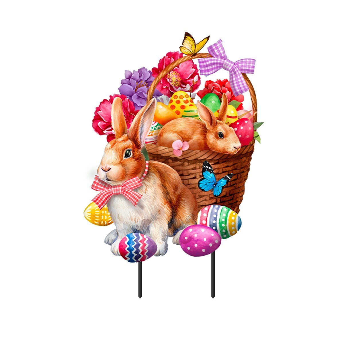 Briarwood Lane Spring Easter Metal Art 28x15 Bunnies and Basket For ...