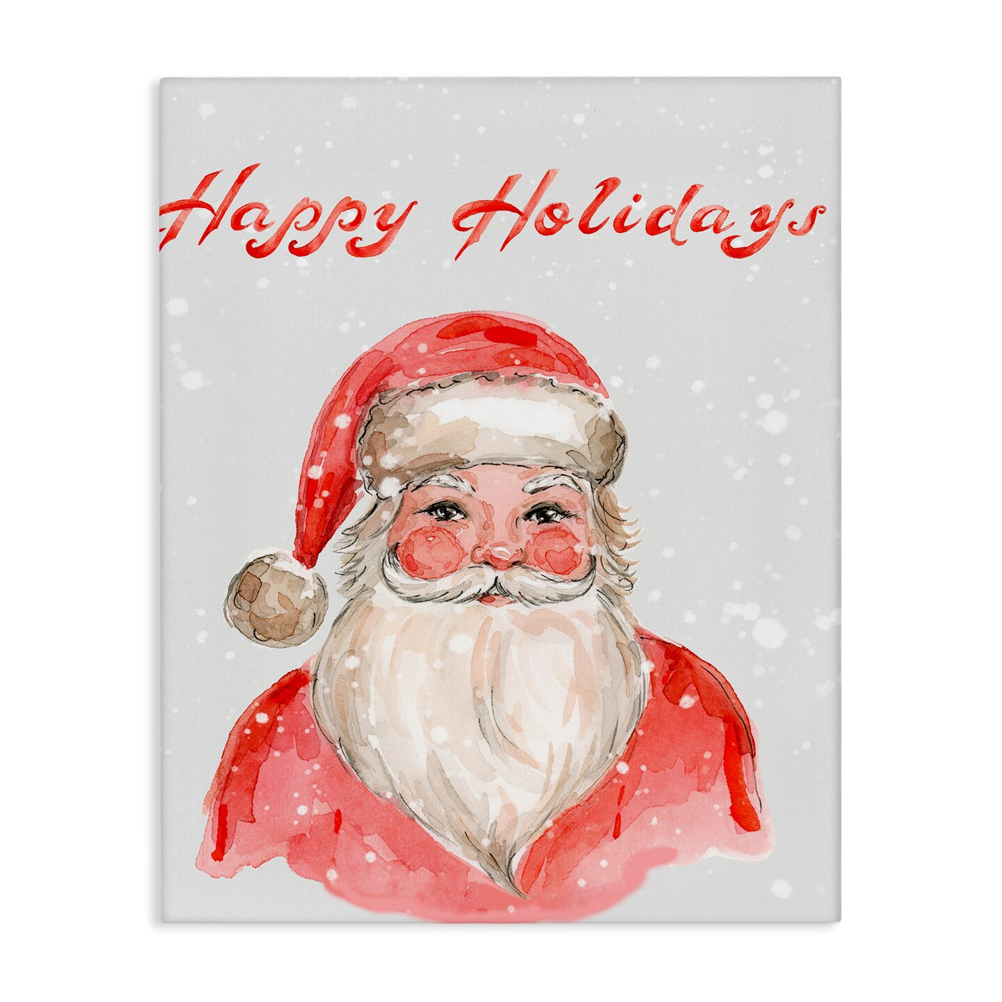 Stupell Industries Happy Holidays Jolly Santa Canvas Wall Art, design ...
