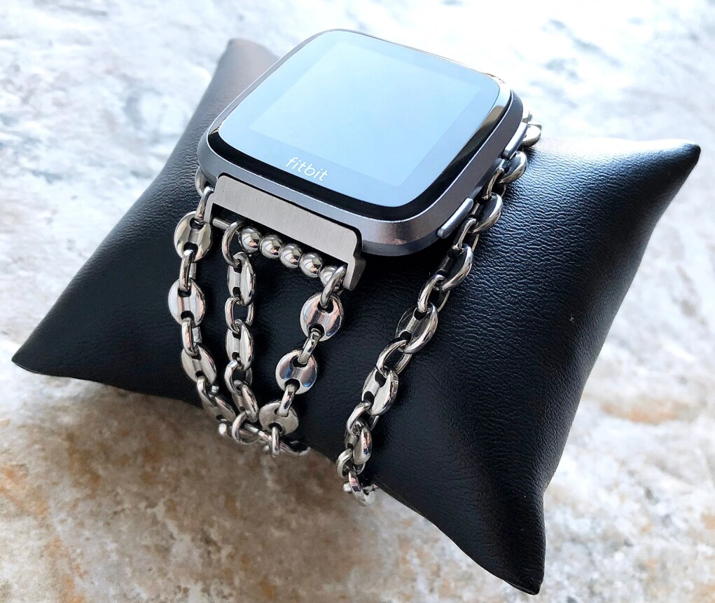 Fitbit Versa Lite 2 3 4 and Sense 1 2 Silver Color 5mm Coffee Bean ...