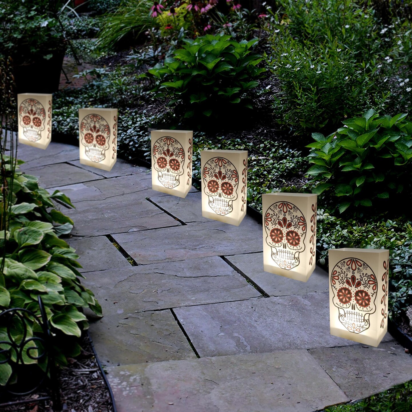 Mod Lighting and Decor LED Lighted Luminaria Sugar Skull Halloween ...