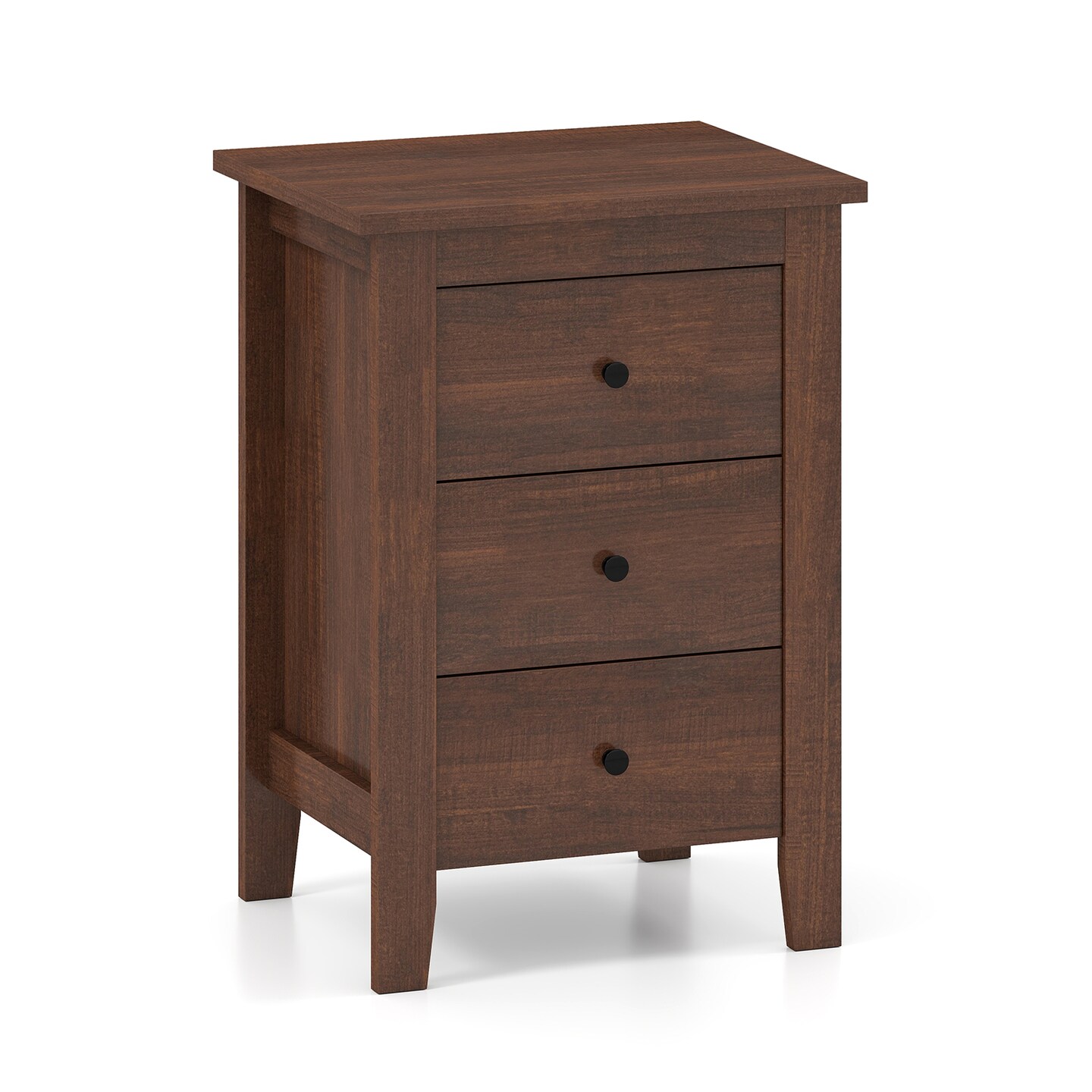 Walnut MDF 3-Drawer Bedside Table with Storage Drawers | Michaels