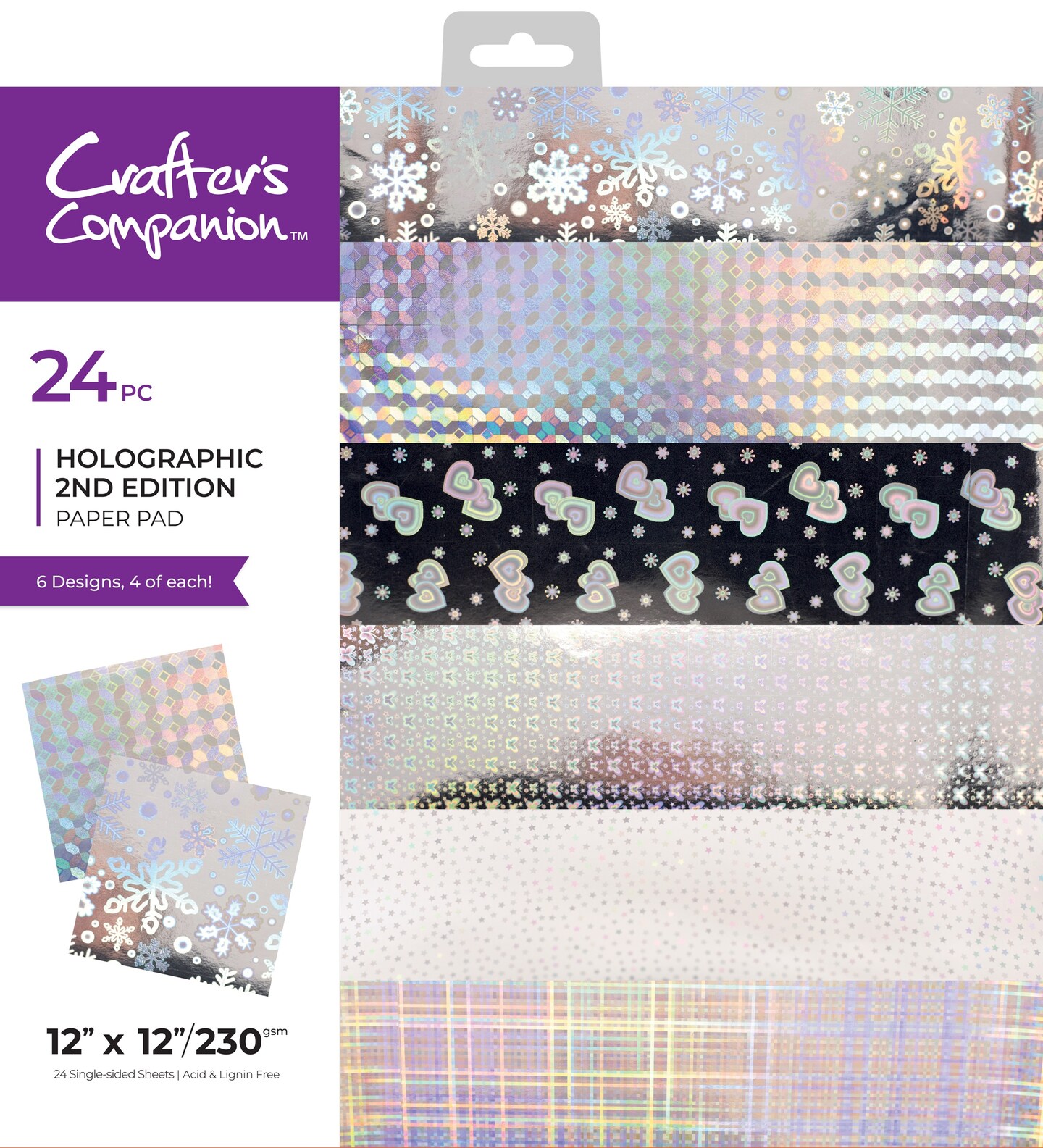 Crafter's Companion Paper Pad 12"X12"-Holographic 2nd Edition | Michaels