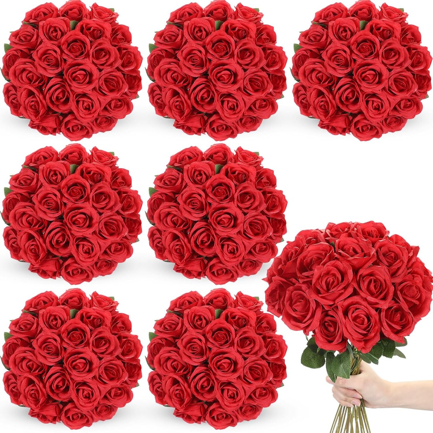 200 Pcs Artificial Roses Realistic Flower Bouquets (Red) | Michaels