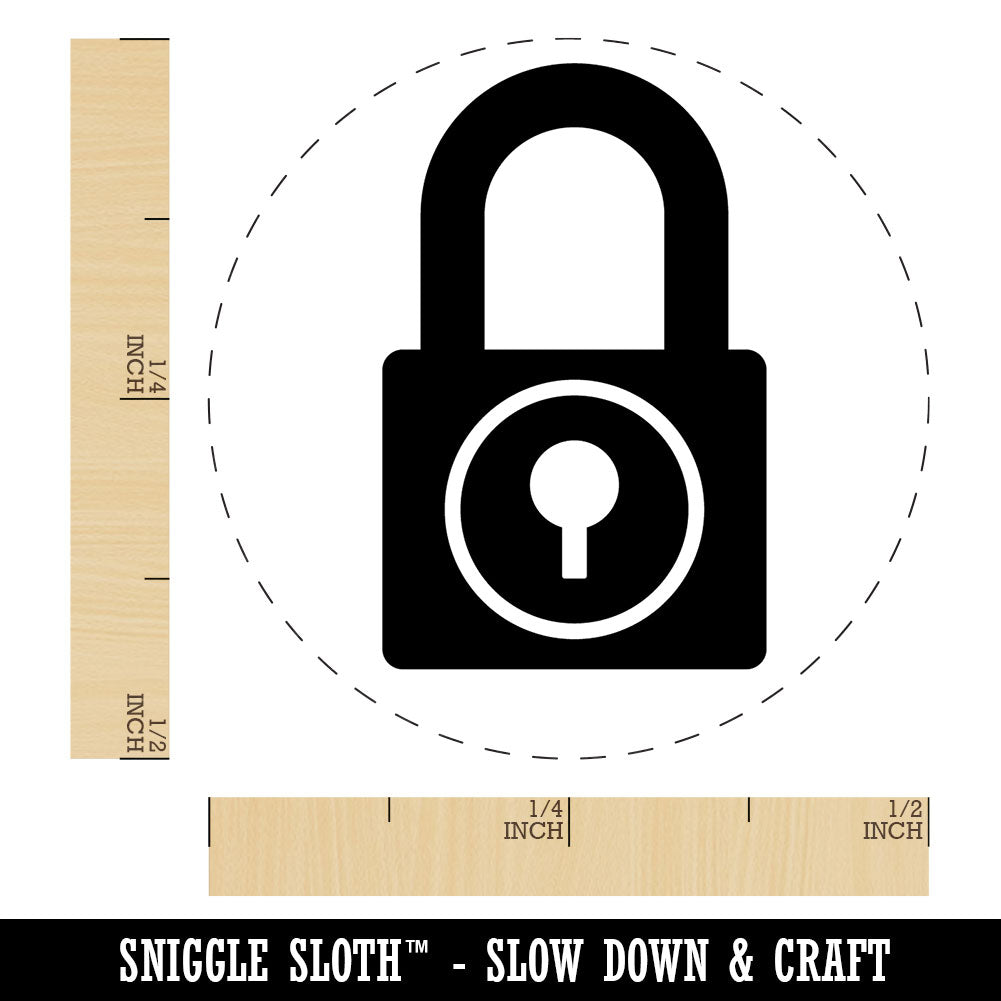 Padlock Locked Keyhole Security Symbol Self-Inking Rubber Stamp ...
