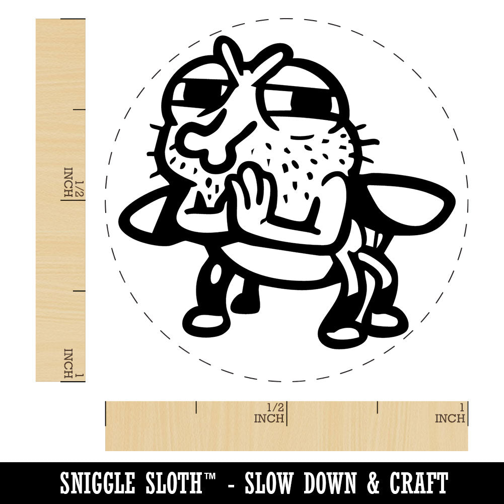 Grimey Fly Rubbing Hands Bug Insect Self-Inking Rubber Stamp Crafting ...
