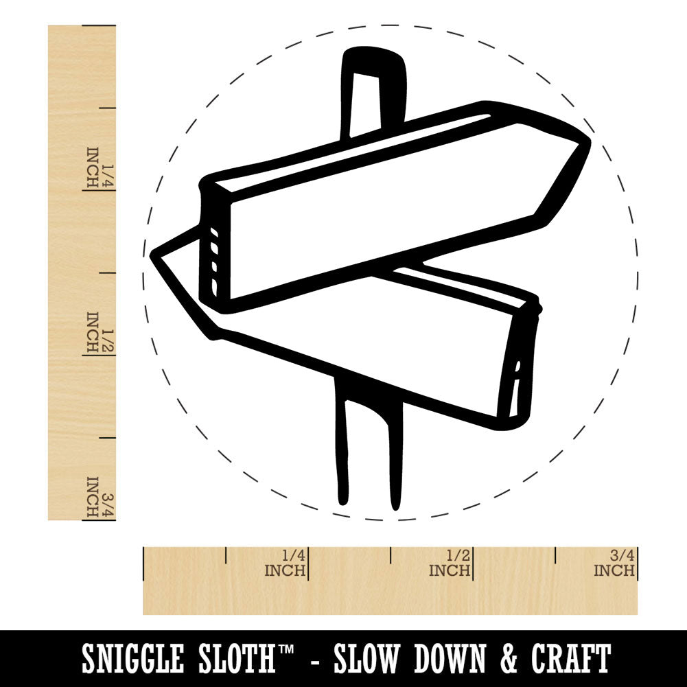 Crossroads Sign Diverging Paths Choices Decisions Self-Inking Rubber ...