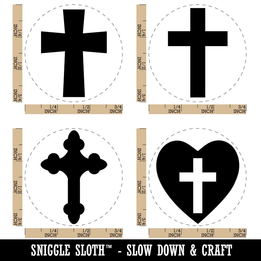 Crosses Christian Angled Heart Church Rubber Stamp Set for Stamping ...