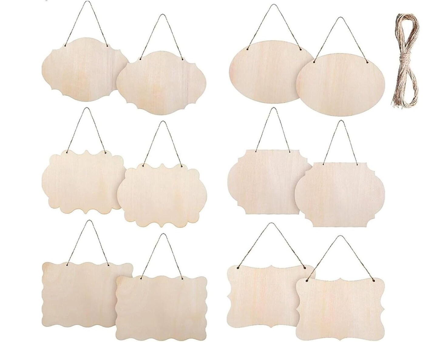 12PCS Unfinished Wood Crafts, Rectangle Wood Blanks Sign for Crafts ...