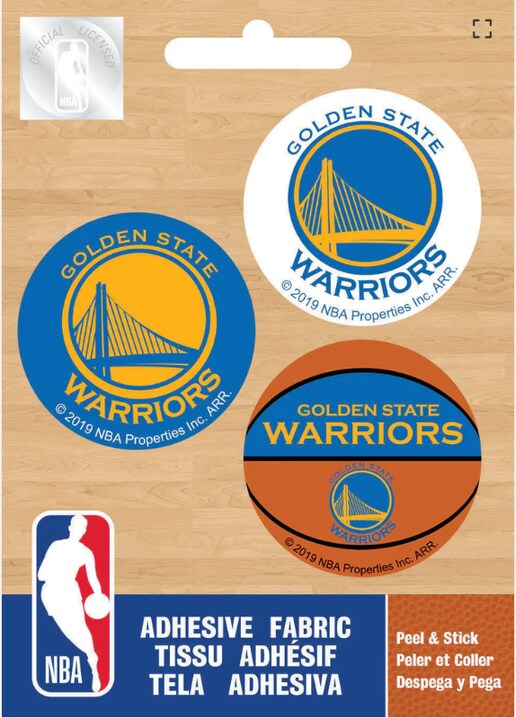 Licensed NBA Golden State Warriors- 1.5" Badge Pack Adhesive Fabric ...
