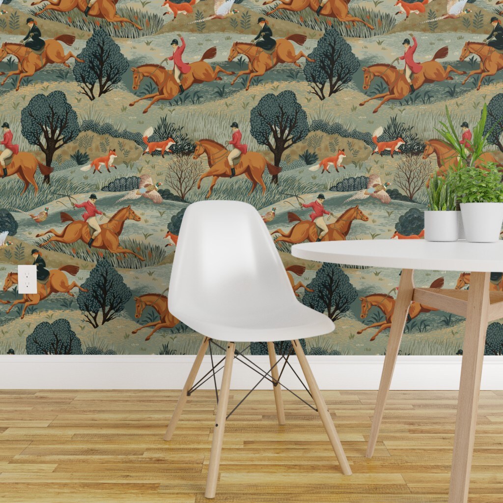 Anglophile British Horses Hunt Countryside Trees Fox Colonial Pheasants ...