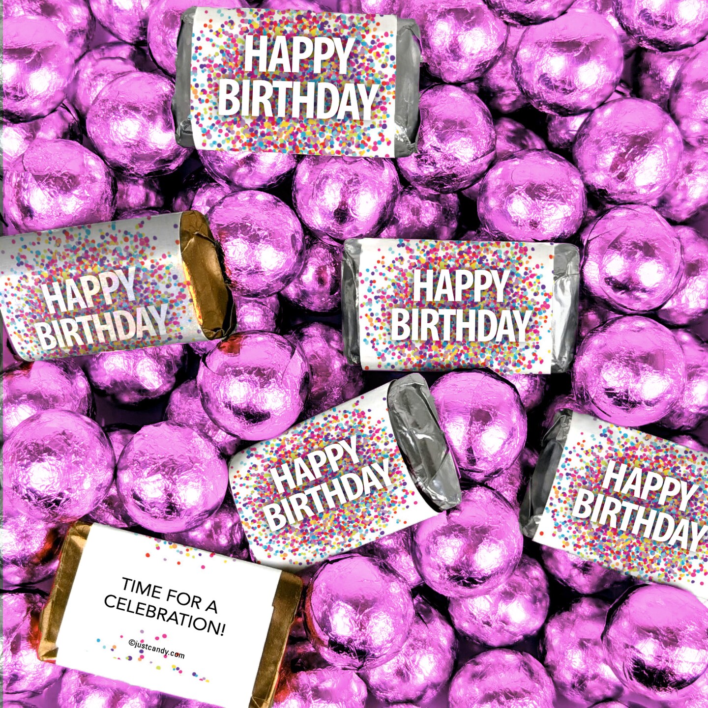 Happy Birthday Candy Confetti Assorted Wrapped Chocolate Miniatures and ...