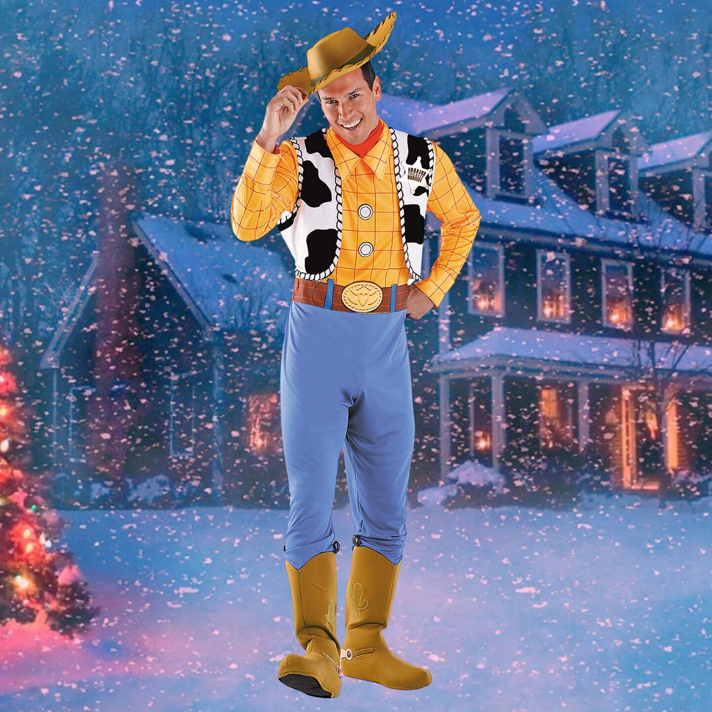 Mens Deluxe Woody Toy Story Costume with Cowboy Hat and Jumpsuit | Michaels