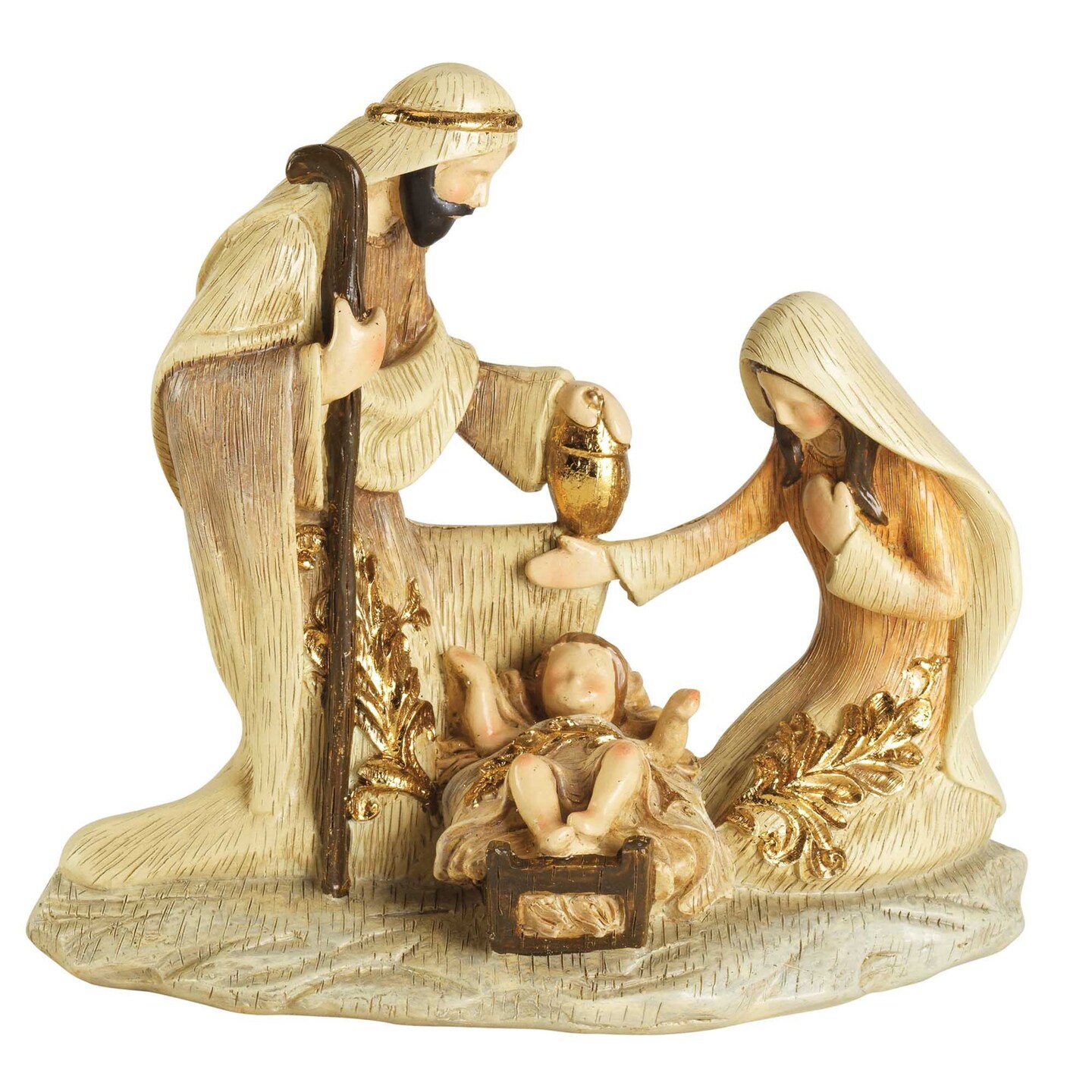 Edge Collections - 6" - Gold - Elegant Holy Family Nativity Figurine ...