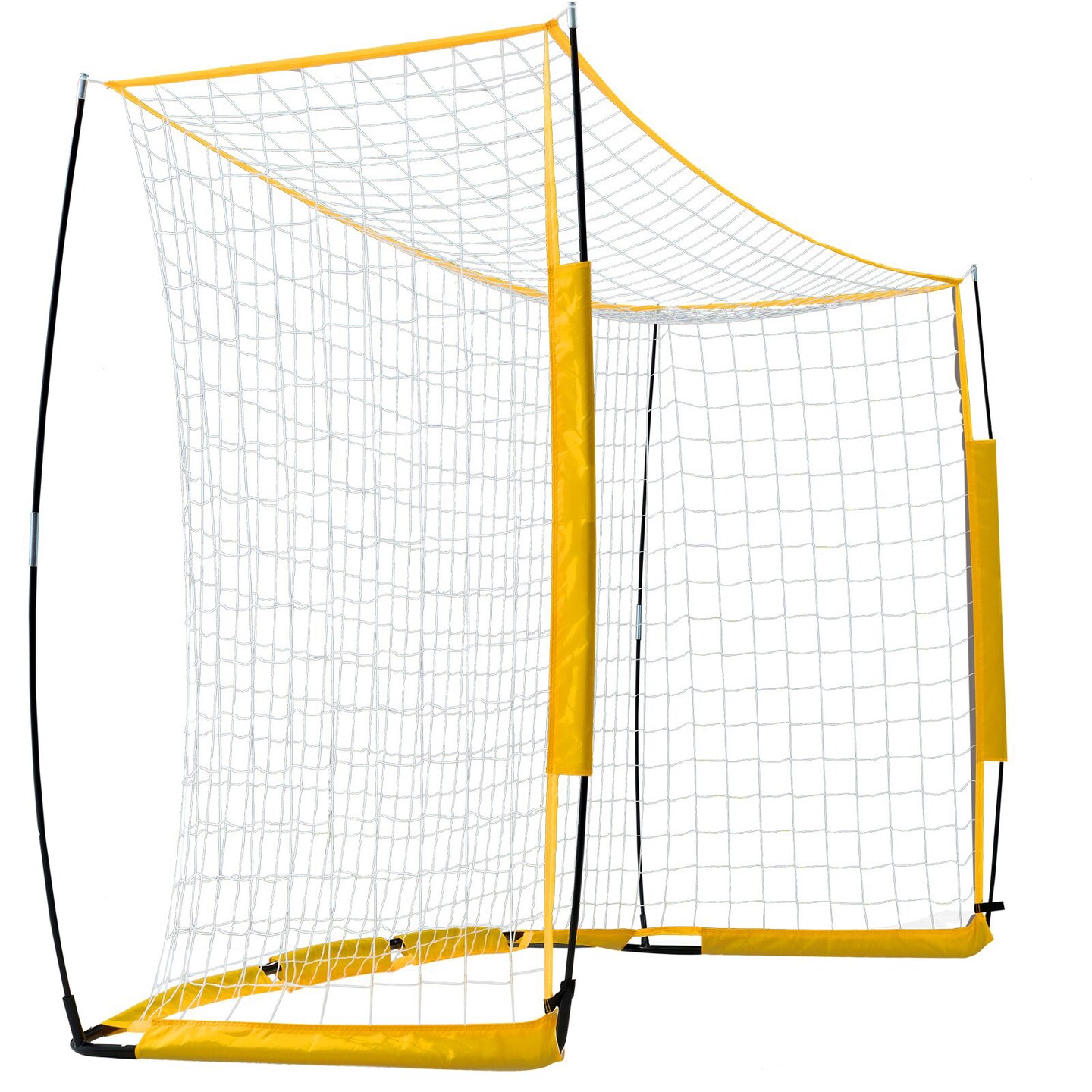 Yellow-Black Portable Soccer Goal with Steel Fiberglass Frame and Quick ...