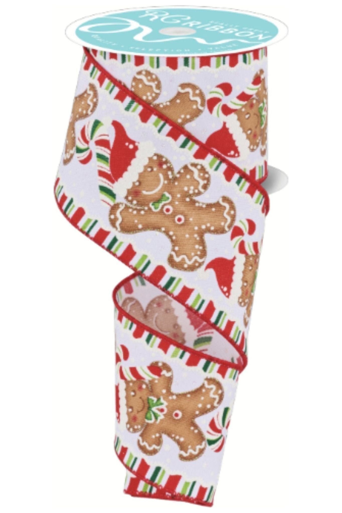 2.5" Gingerbread Santa Hat Ribbon: White (10 Yards) | Michaels