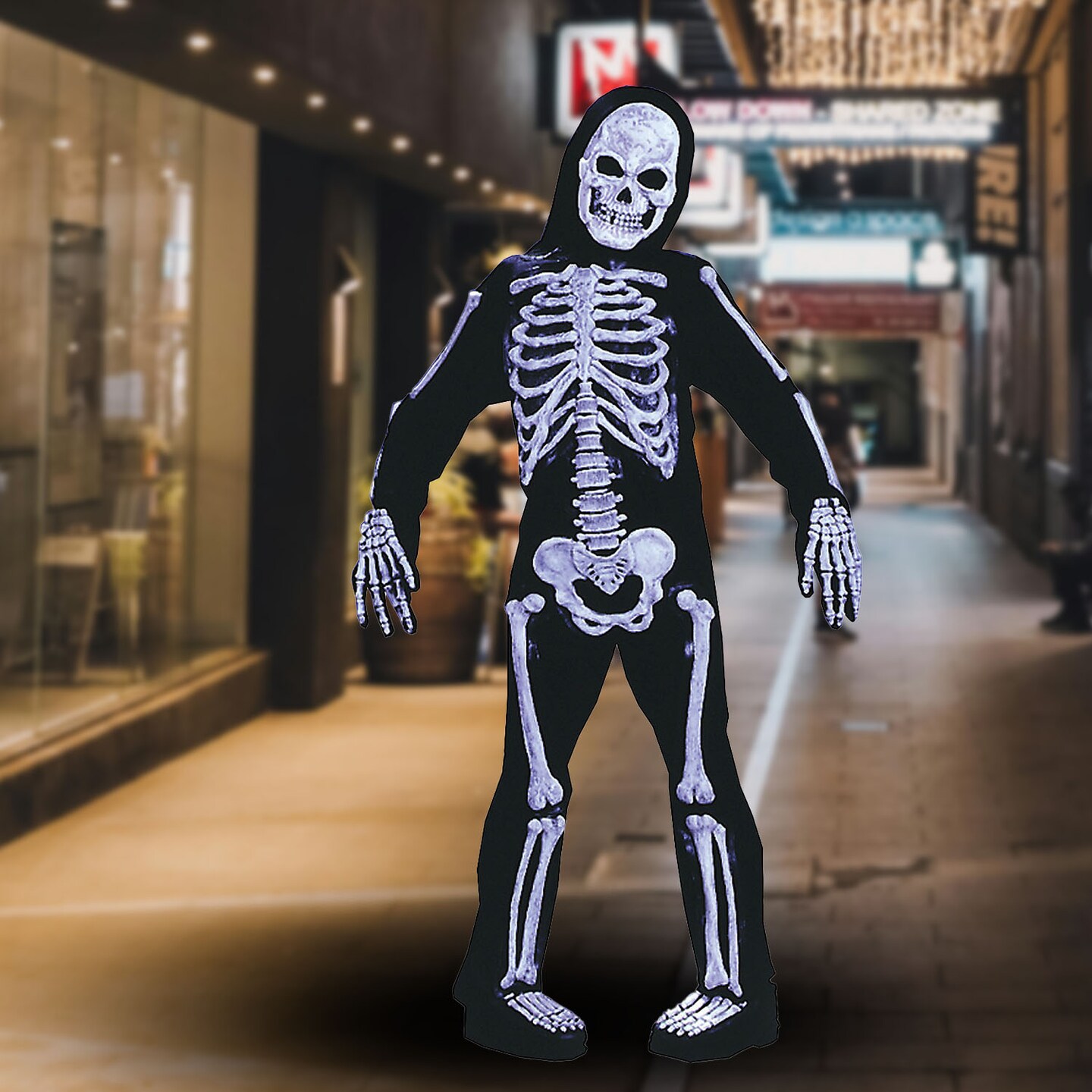 Boys Skelebones Costume Full Body Skeleton Jumpsuit with 3D Boot Tops ...