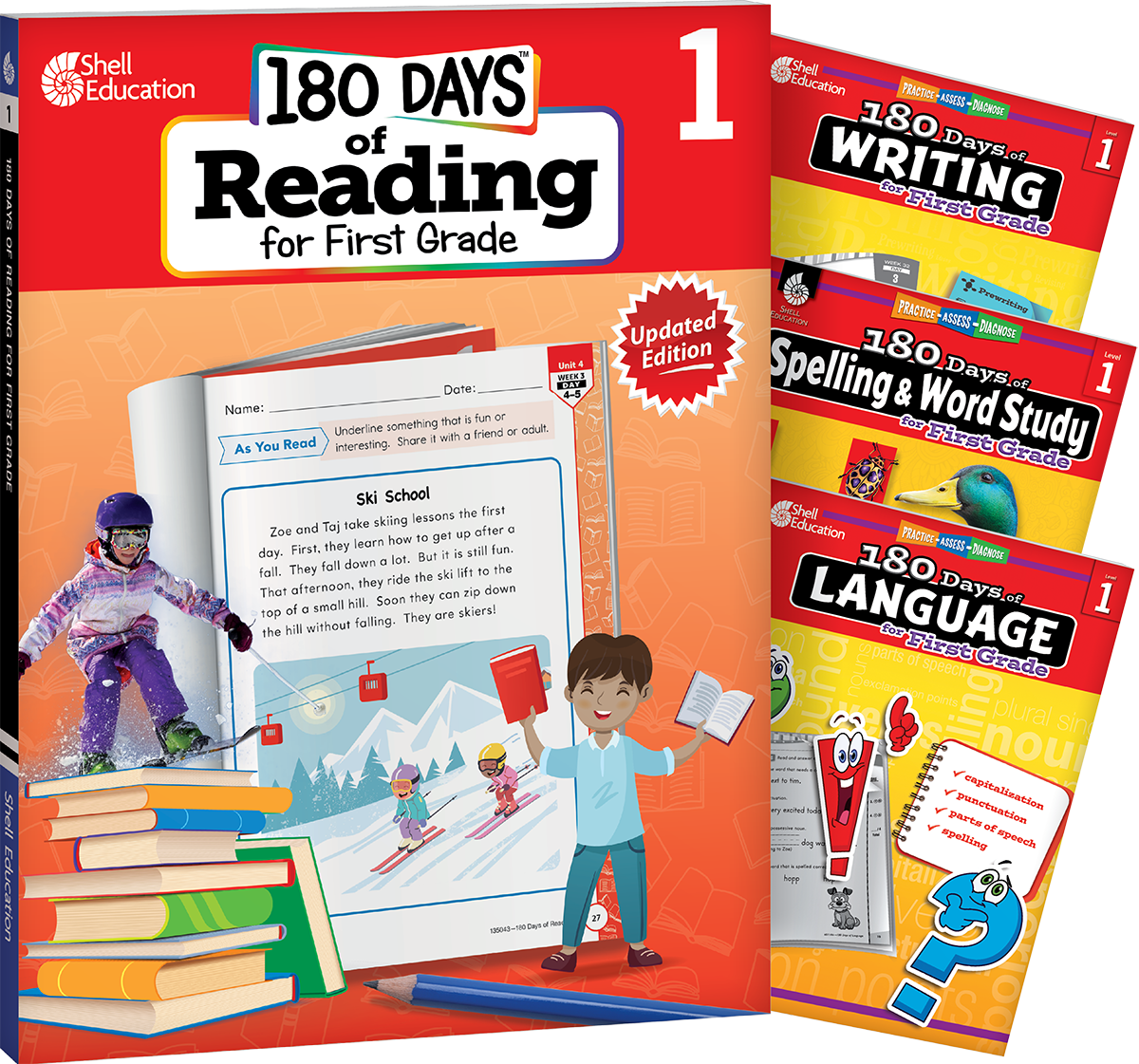 180 Days™: Reading 2nd Ed, Writing, Spelling, & Language Grade 1: 4 ...