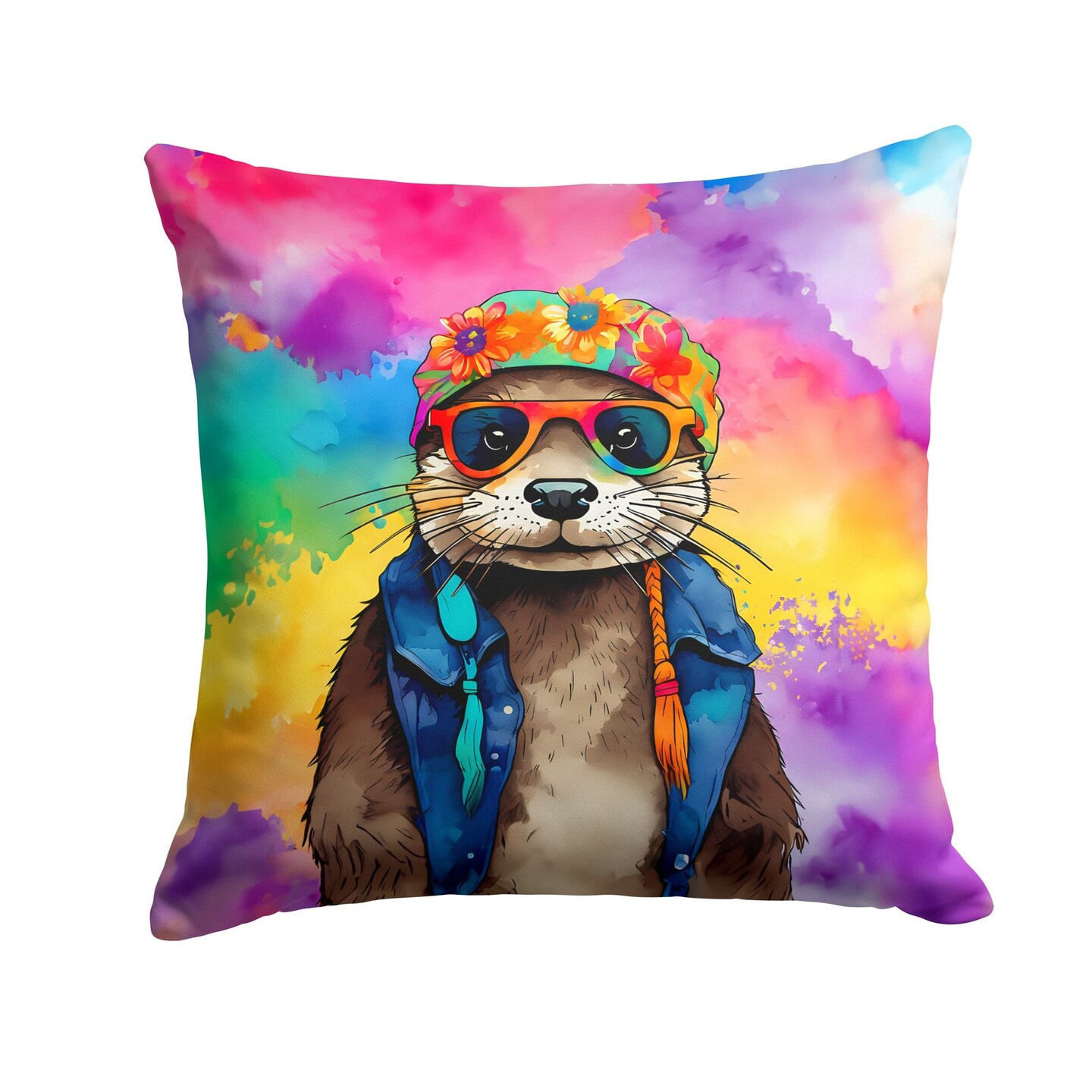 Edge Collections - 18" X 18" - Multicolor - NEW Hippie Throw Otter ...