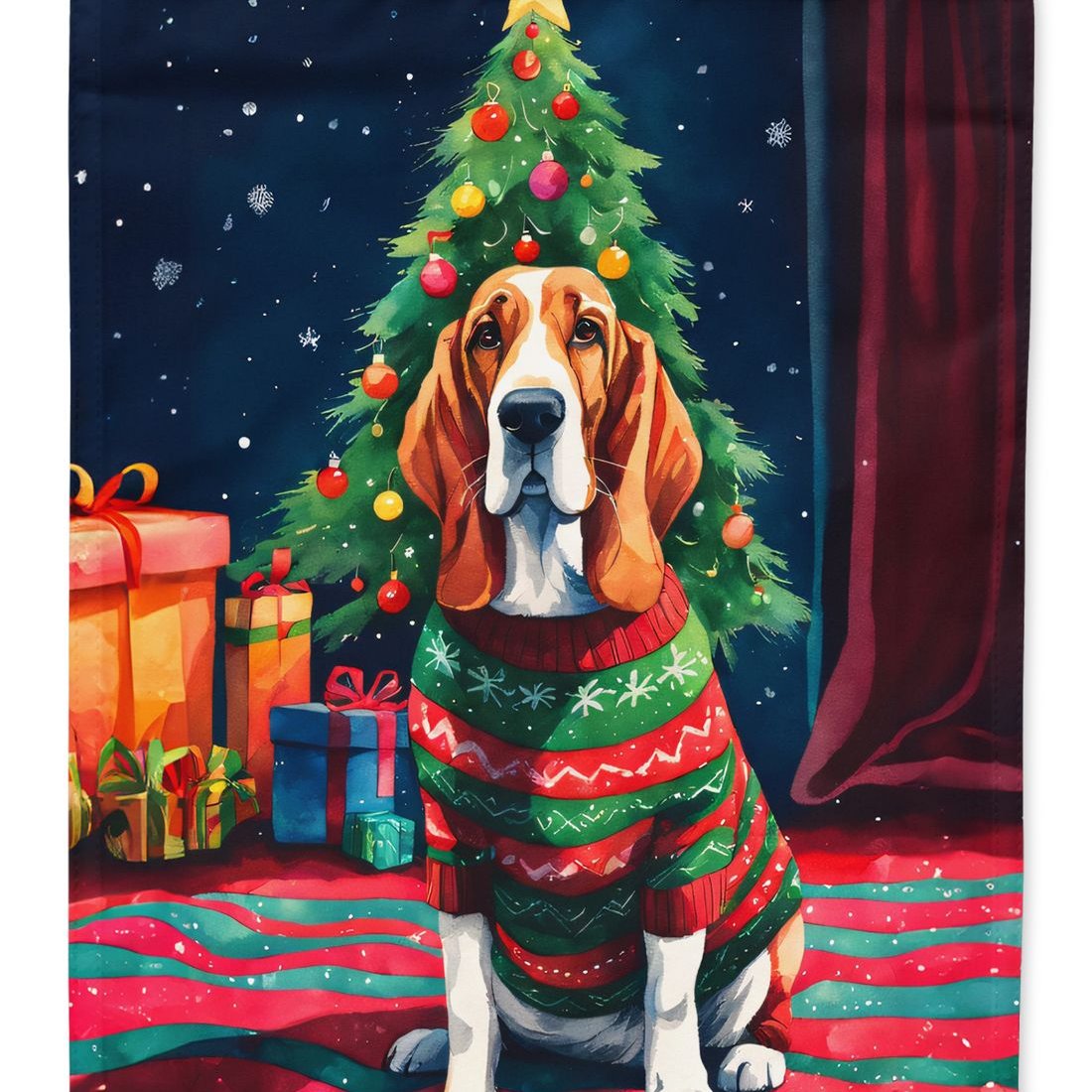 Edge Collections - 28" X 40" - Multicolor - Porch Large Christmas Hound ...