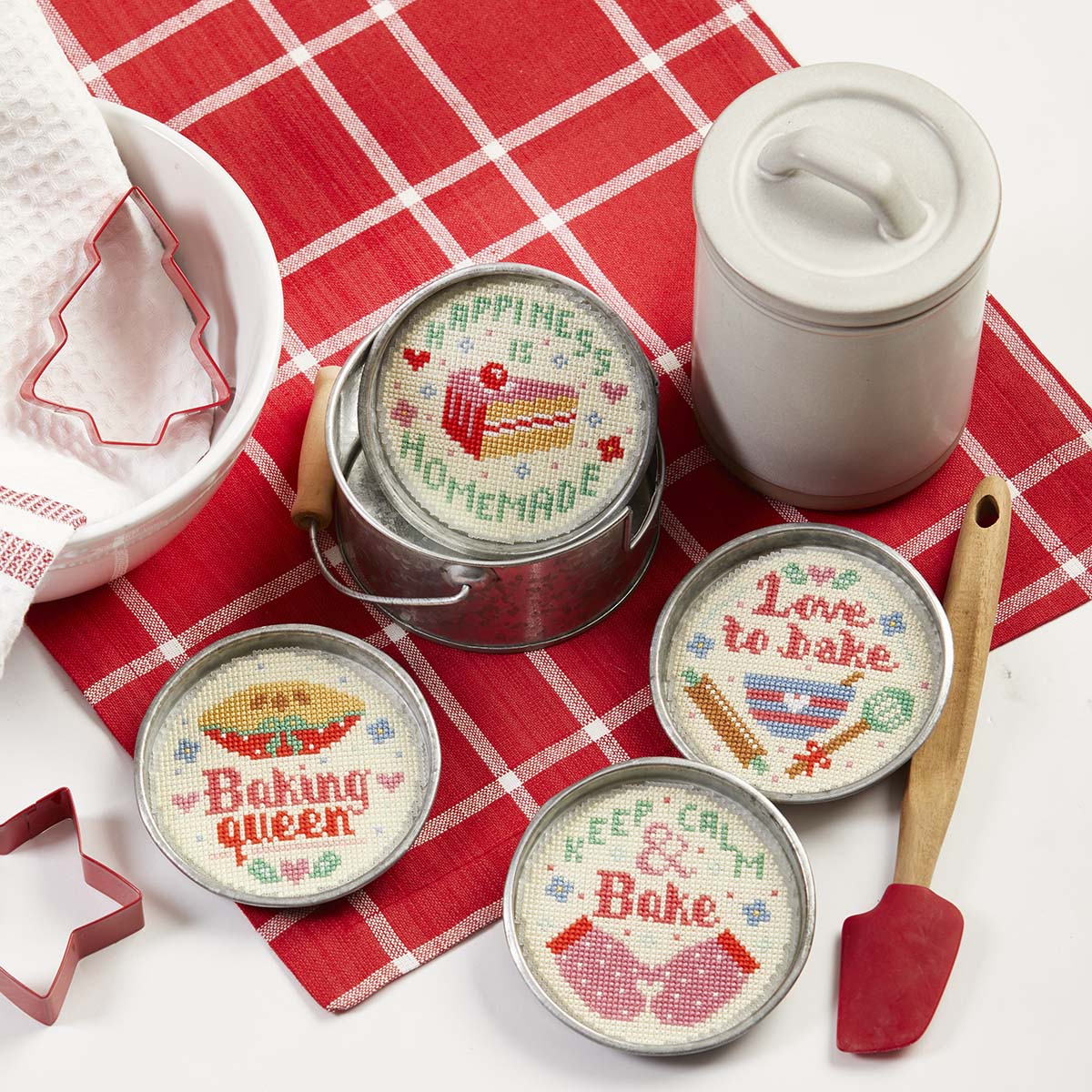 Herrschners Retro Baking Coasters Counted Cross-Stitch Kit | Michaels