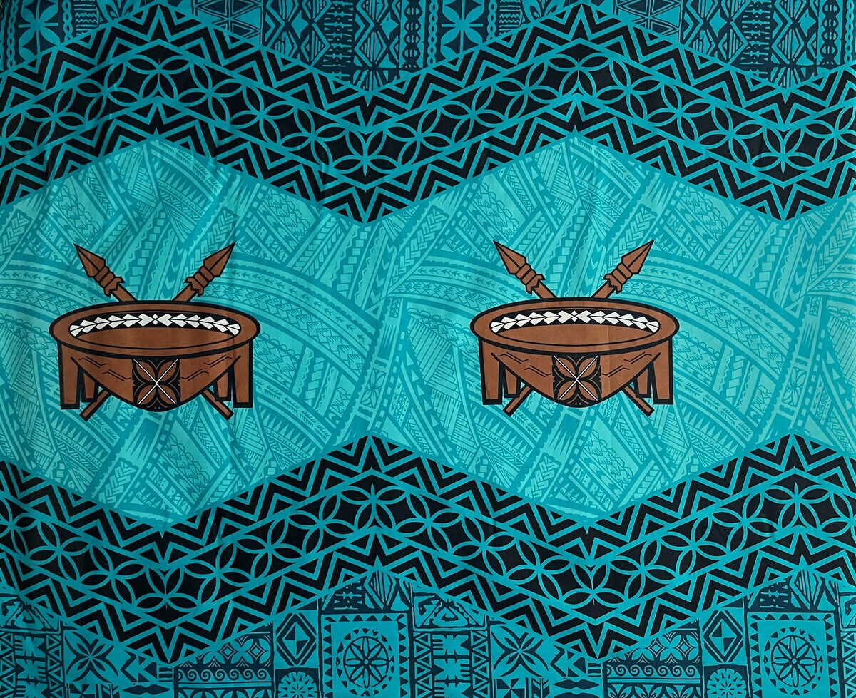1 Yard Traditional Tonga Tattoo Kava Bowl Center Fabric 100% Cotton ...