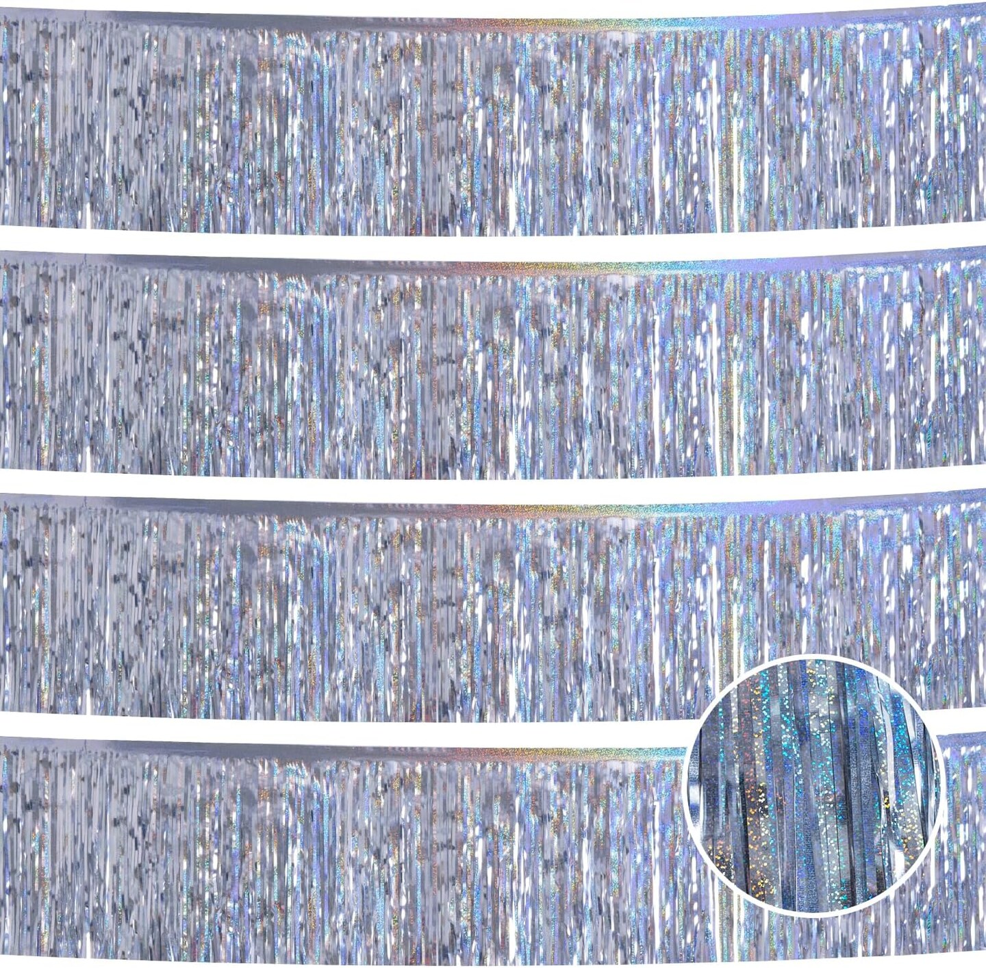 Laser Silver Birthday Decorations Tinsel Garland Parade Float ...