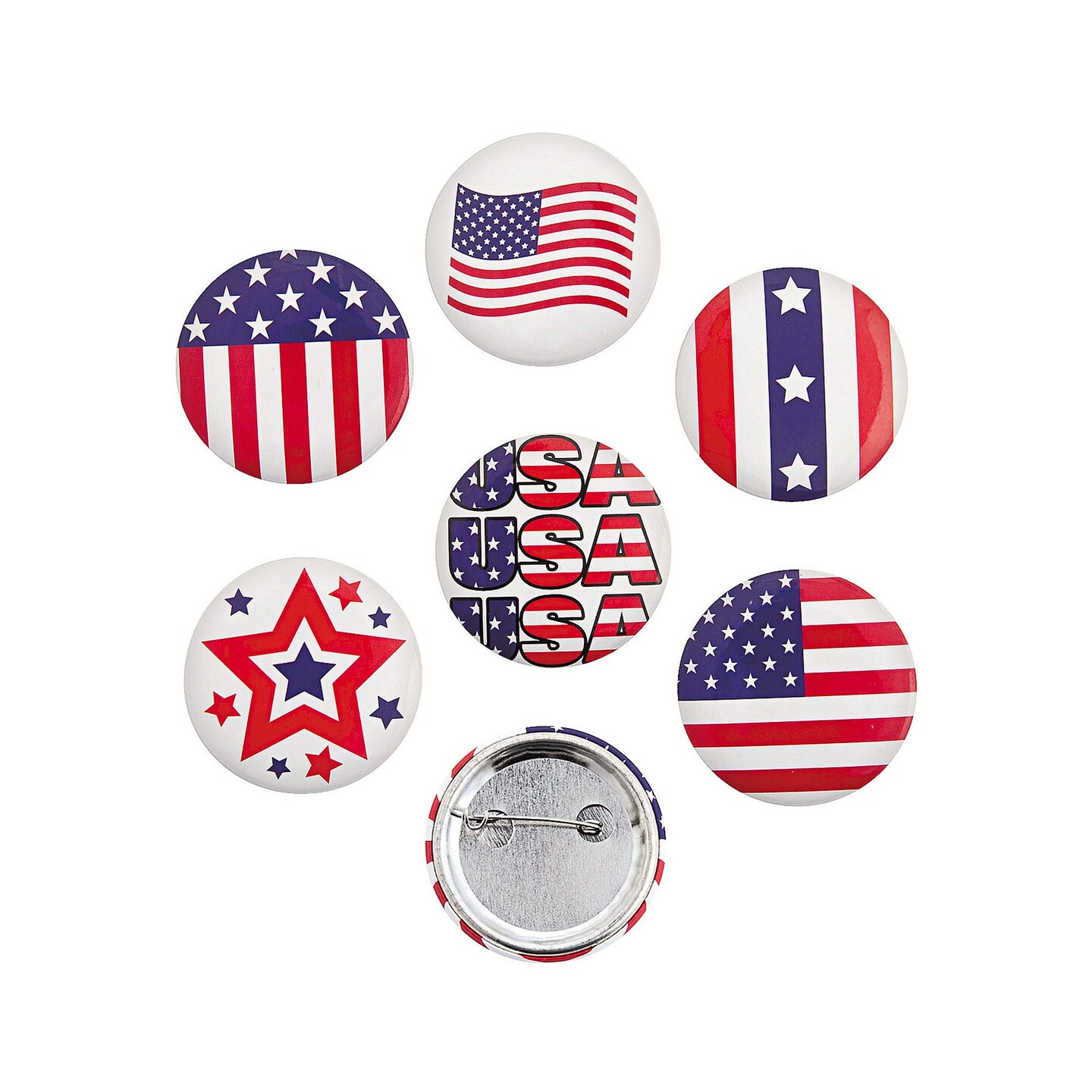 4th of July Patriotic Buttons 24 Pieces | Michaels