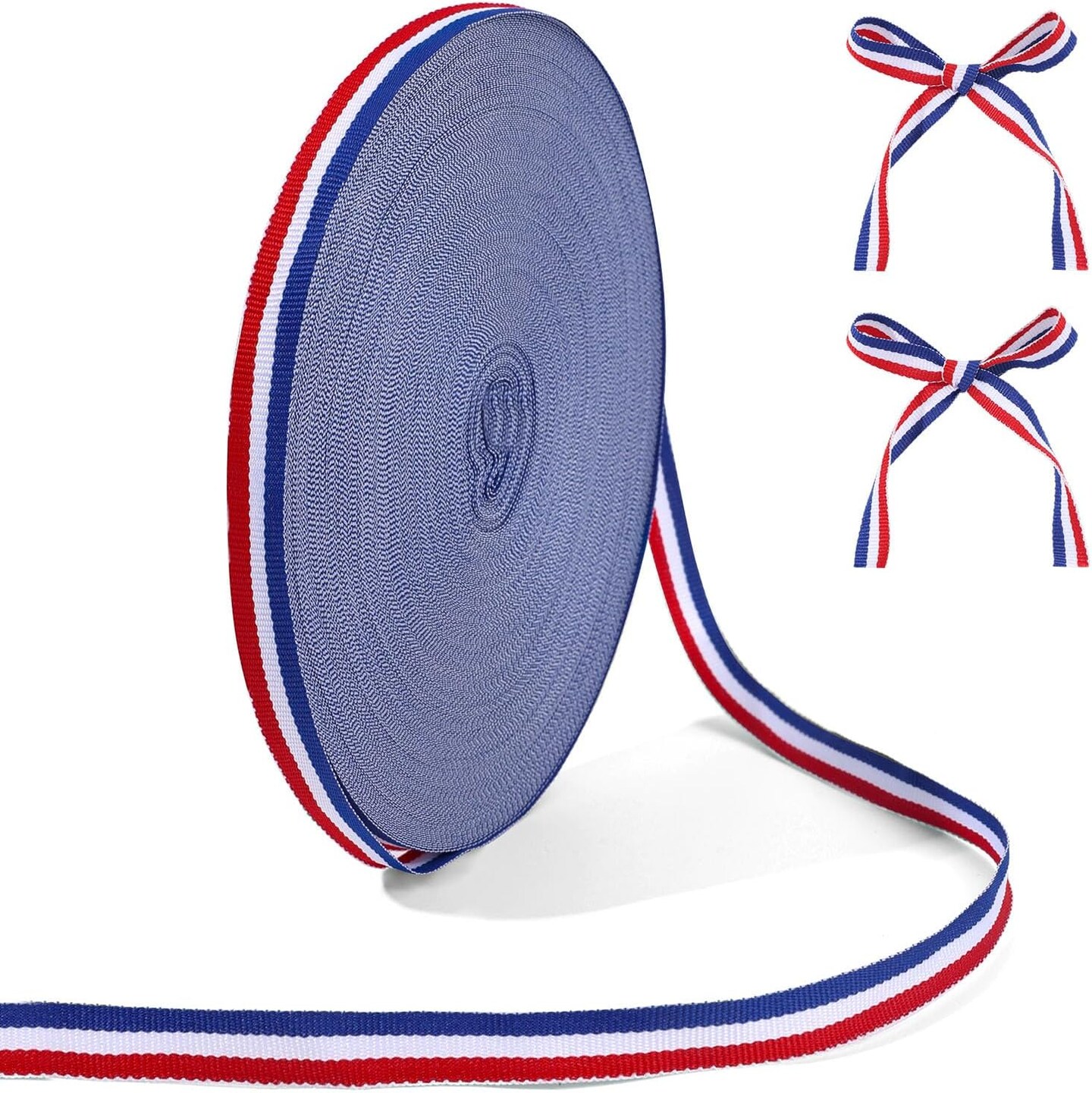 Red White Blue Ribbon, 3/8inch 50 Yards Striped Grosgrain Ribbon for ...