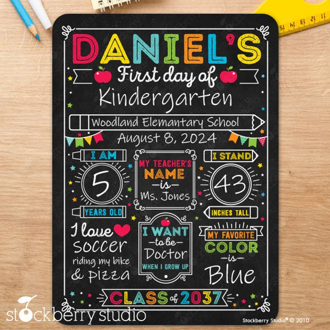 First Day of School Sign Reusable Personalized 1st Day of School Dry ...