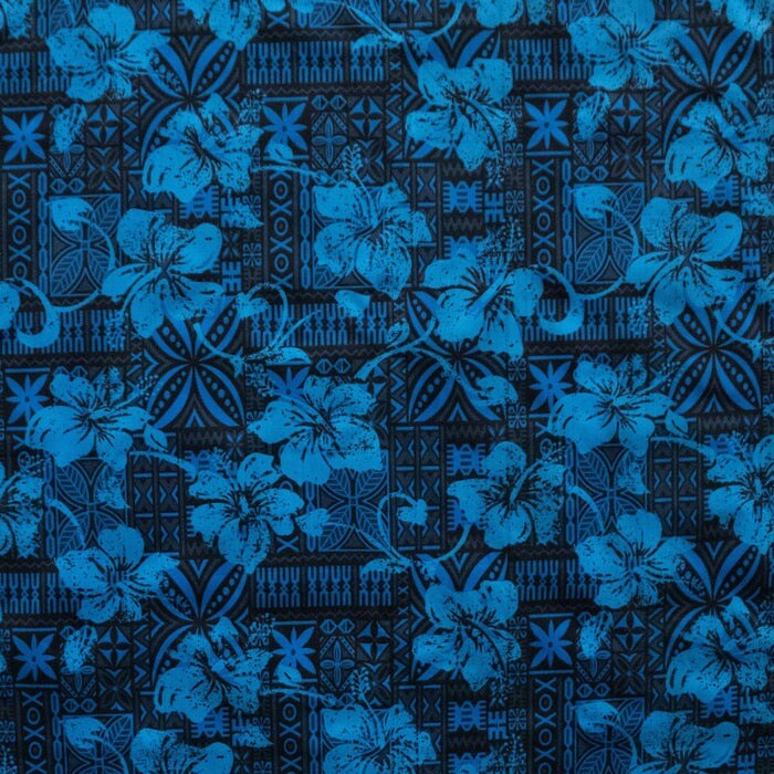 1 Yard Hibiscus Traditional Tapa Design Fabric 100% Polyester 60 Inches ...