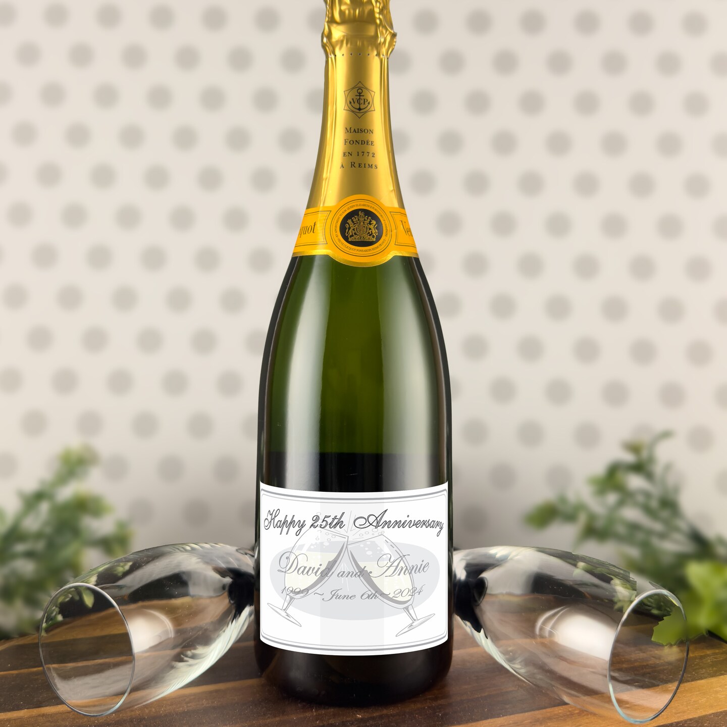 25th Anniversary Custom Labels - Silver Anniversary Stickers for Party ...