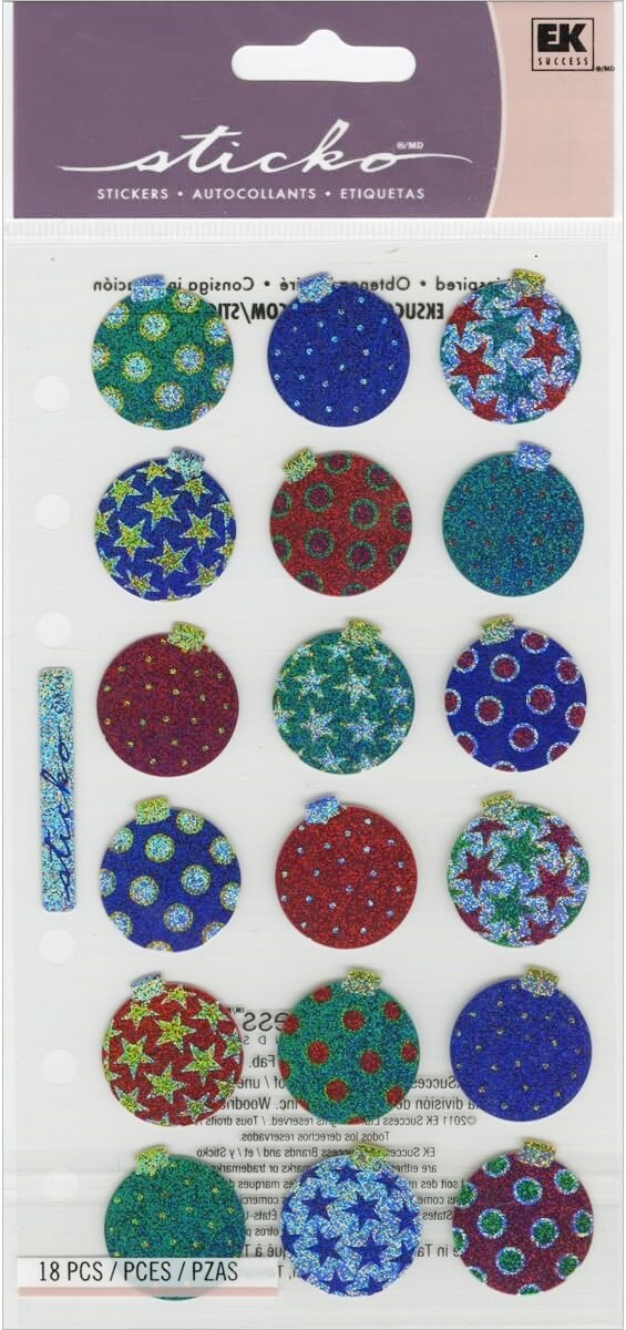 Sticko Christmas Ornaments Metallic Foil Stickers | Michaels
