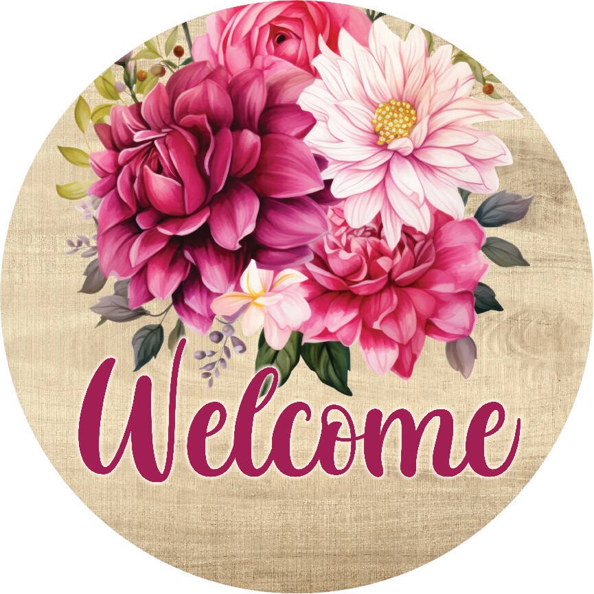 Welcome Watercolor Floral Round Sign | Michaels