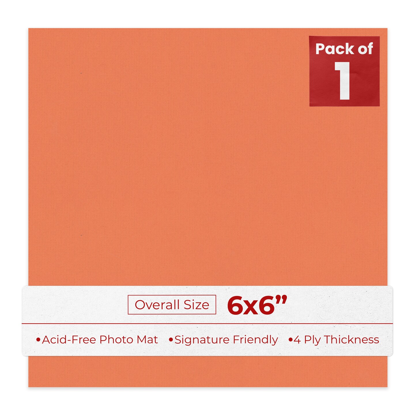 Carnelian Orange 6x6 Uncut Mat Board - Blank Sheets, No Opening, Color ...