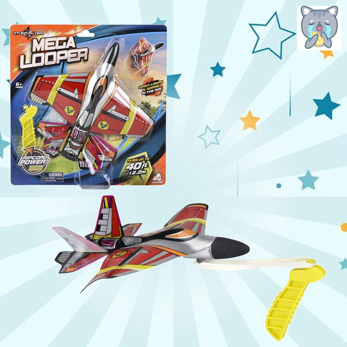 Lanard Stunt Flyer Mega Looper Jet Toy With Ripcord Launch And Forty Foot Flight | Michaels
