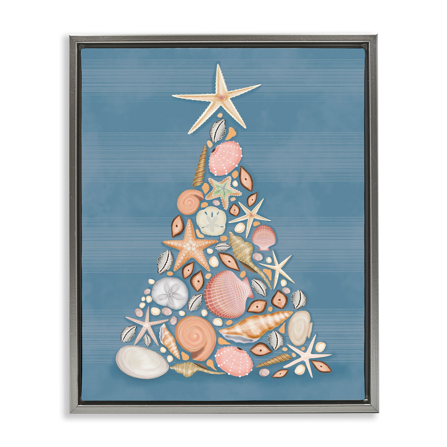 Stupell Industries Coastal Christmas Seashell Tree Floating Frame By Darlene Seale | Michaels