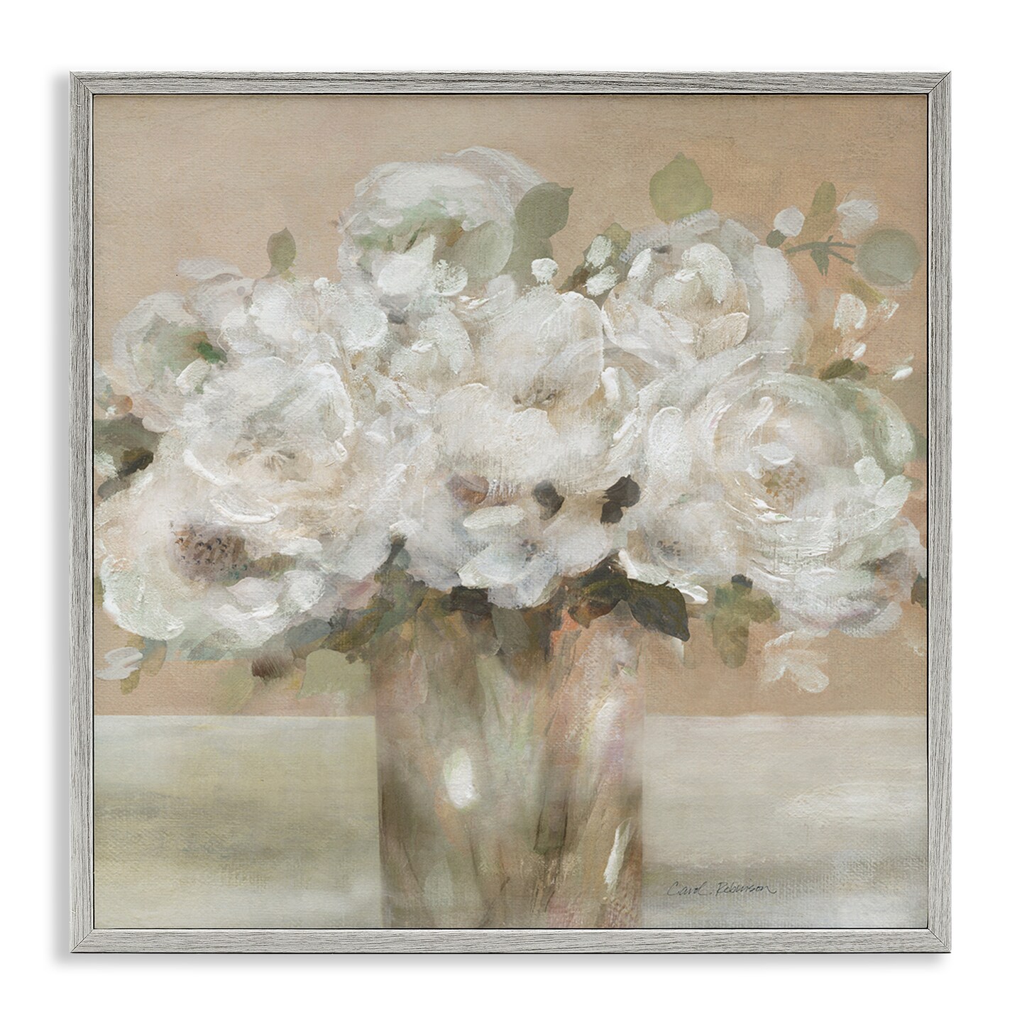 Stupell Industries White Flower Bundle Abstraction Framed Giclee By ...